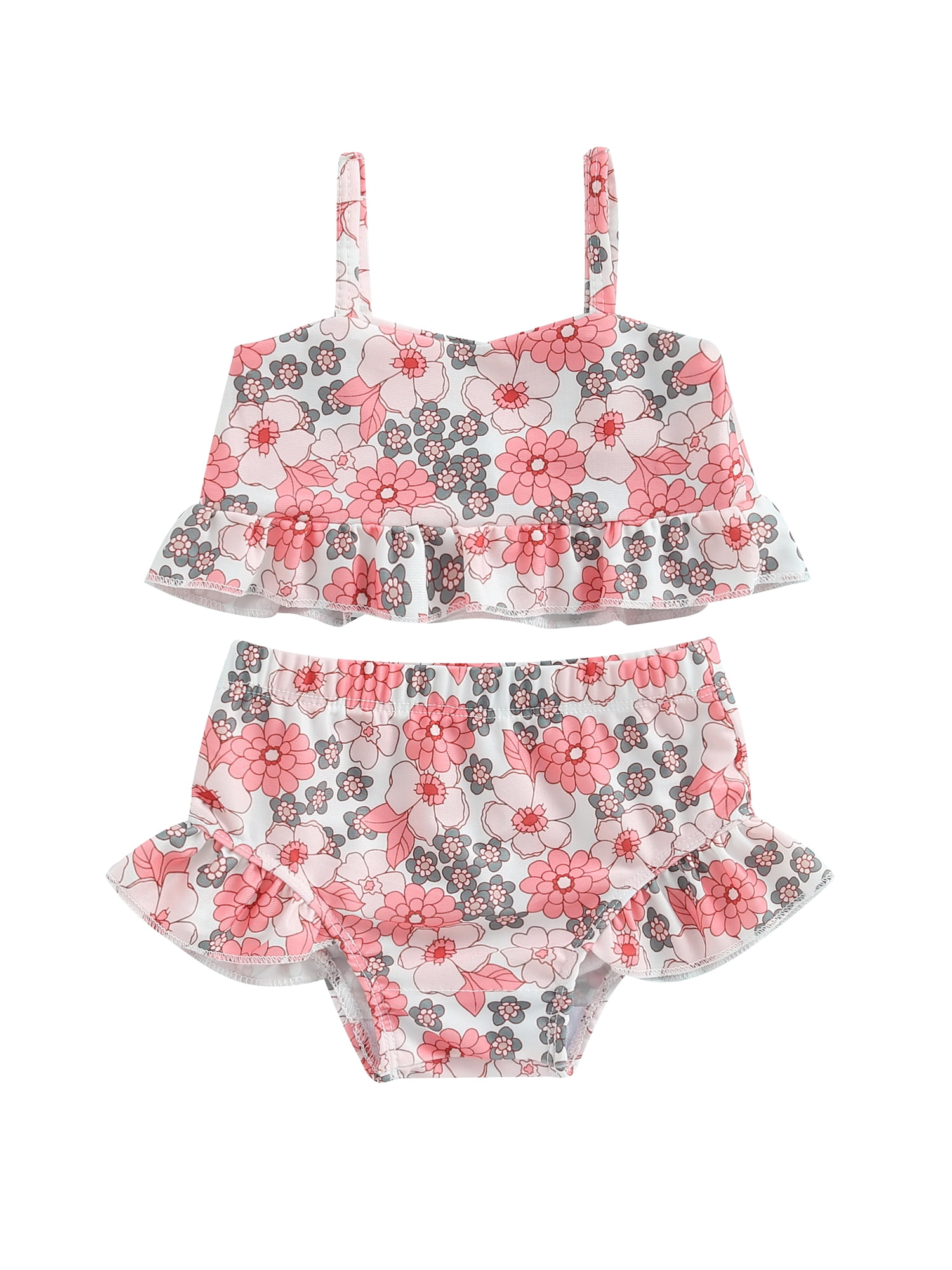 Jaweiwi Kid Girl Bikini Swimsuit Sleeveless Off Shoulder Crop Vest ...