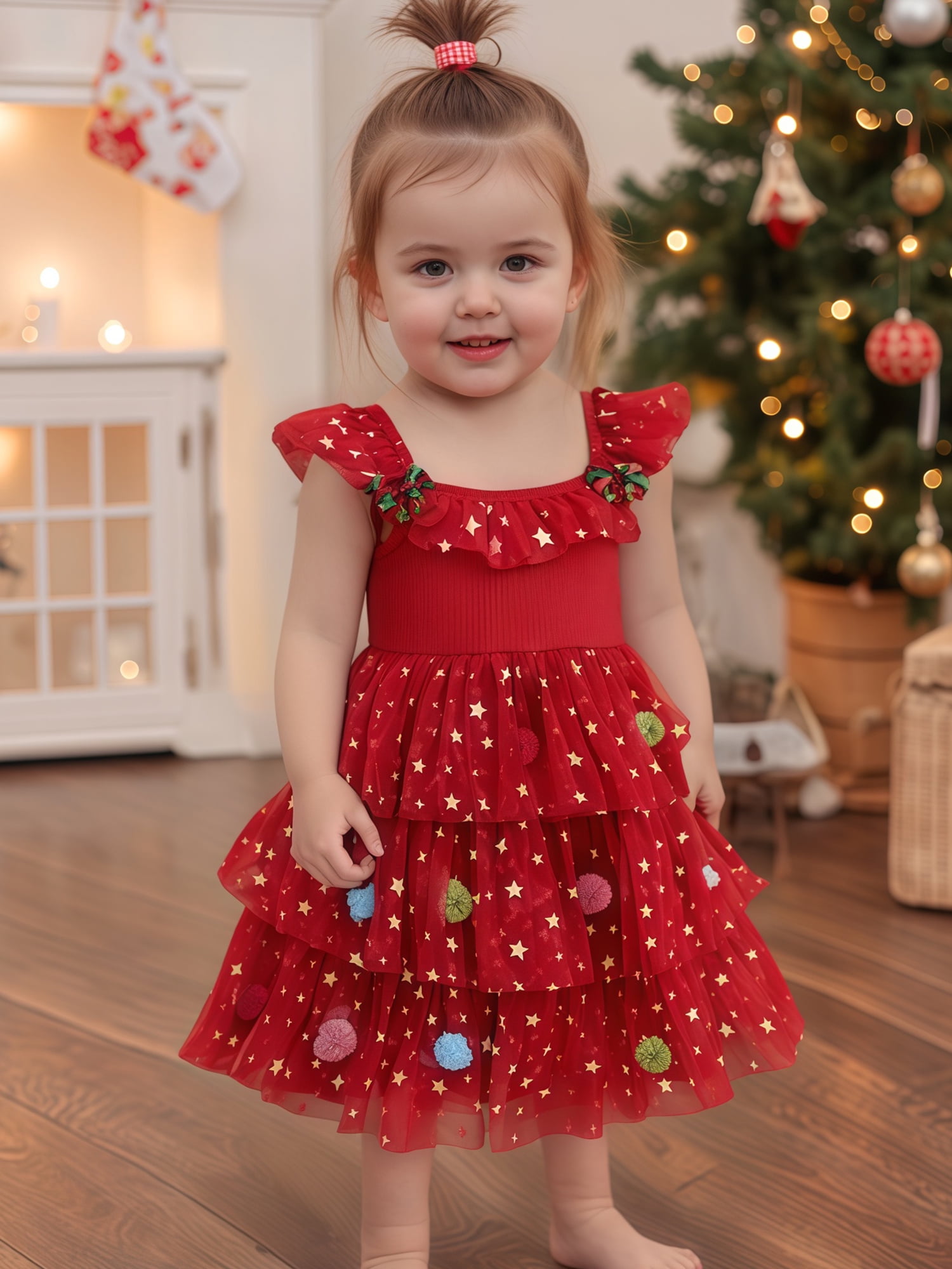 Jaweiwi Toddler Kids Little Girl Tulle Christmas Dress 12 18 24 Months ...