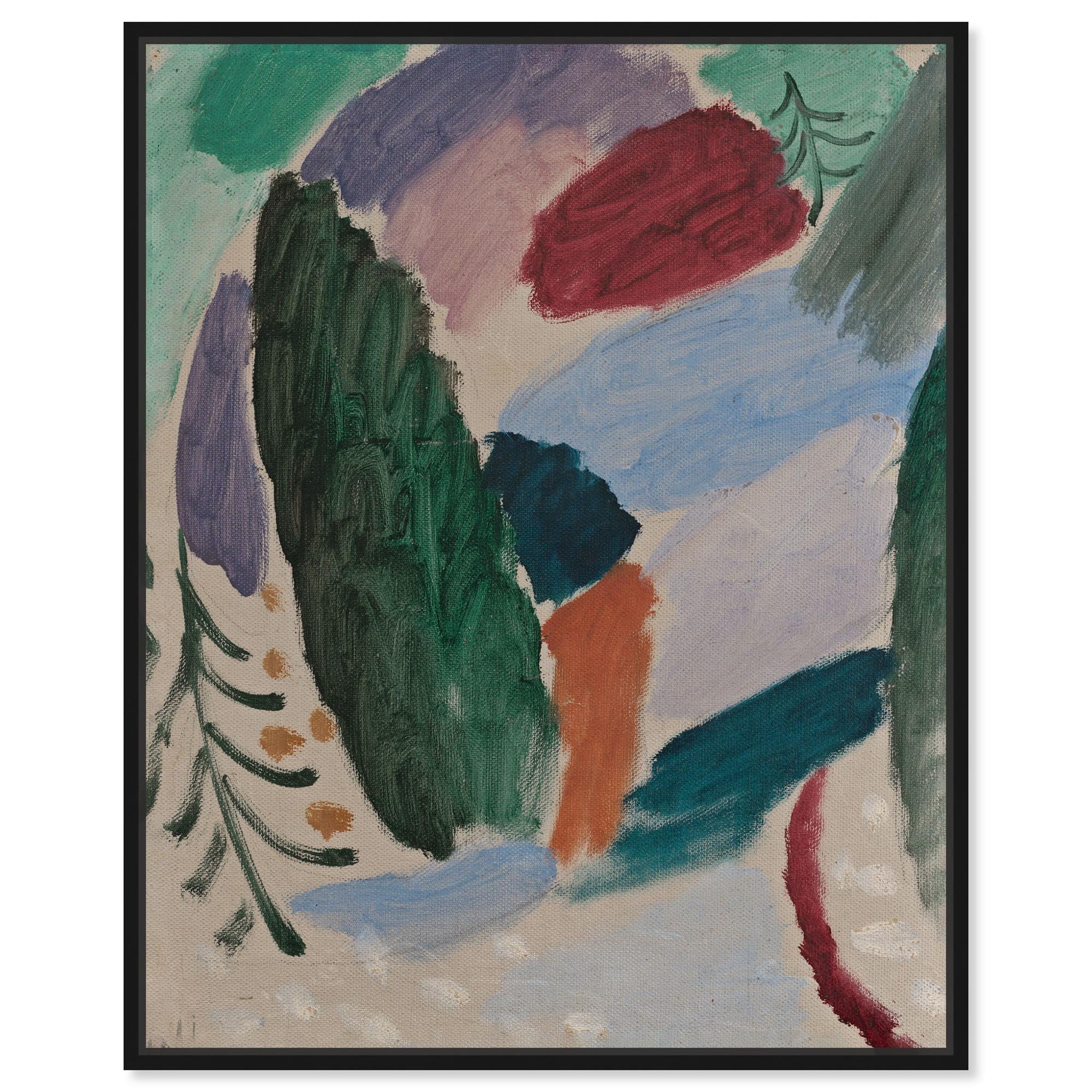 Jawlensky's Frost Canvas Floral Illustration by Art Remedy, Black Frame ...