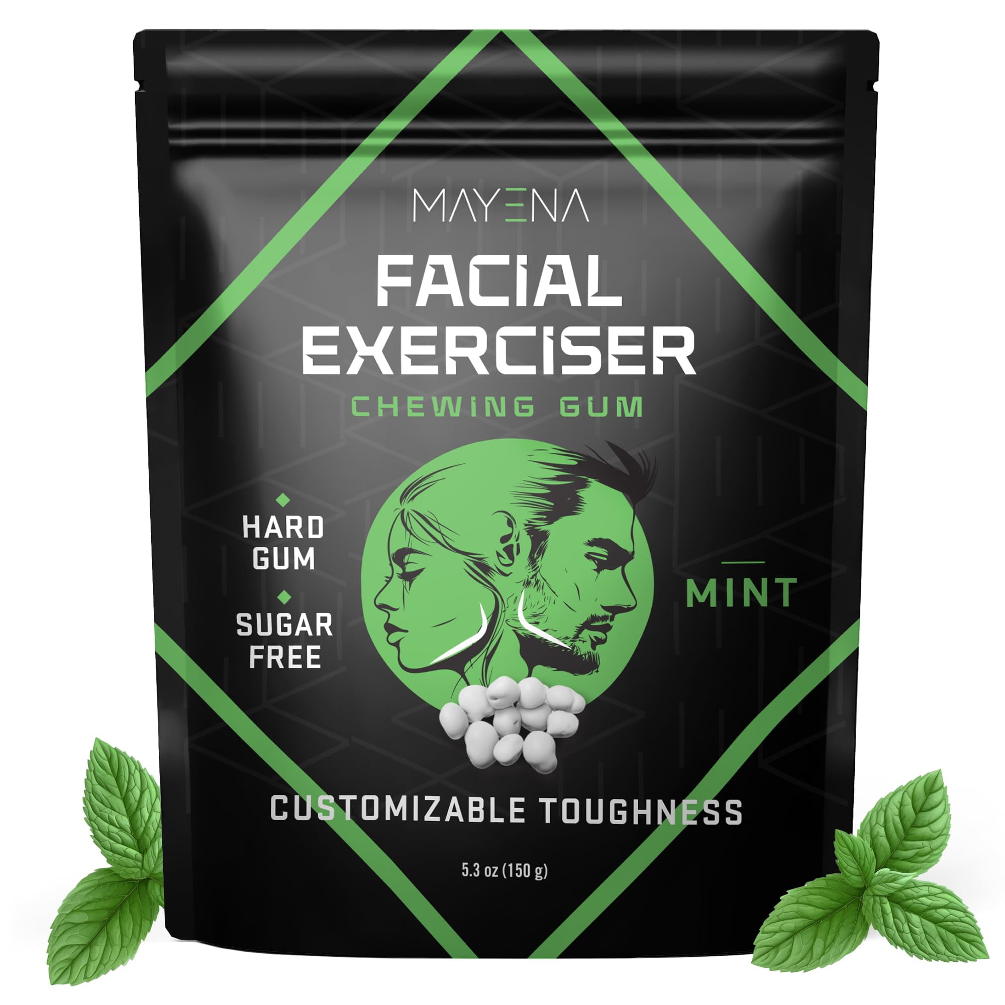 Jawline Tough Gum | 4 MDA05 Months’ Supply | Sugar-Free Mint Hard Gum ...