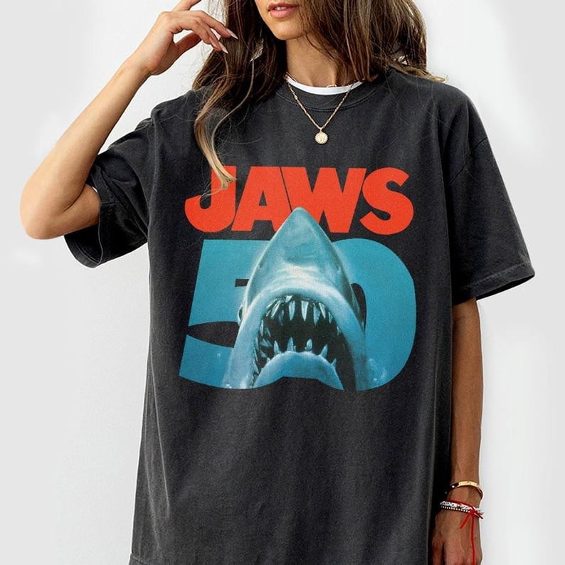 Jaws 50 Year Movie Vintage Shirt, Classic Movie Signatures Thank You ...