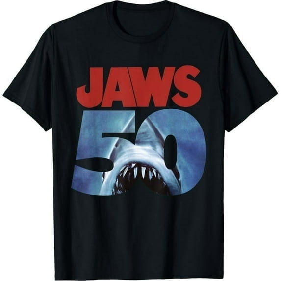 Jaws 50Th Anniversary Logo Front & Back T-Shirt - Walmart.com
