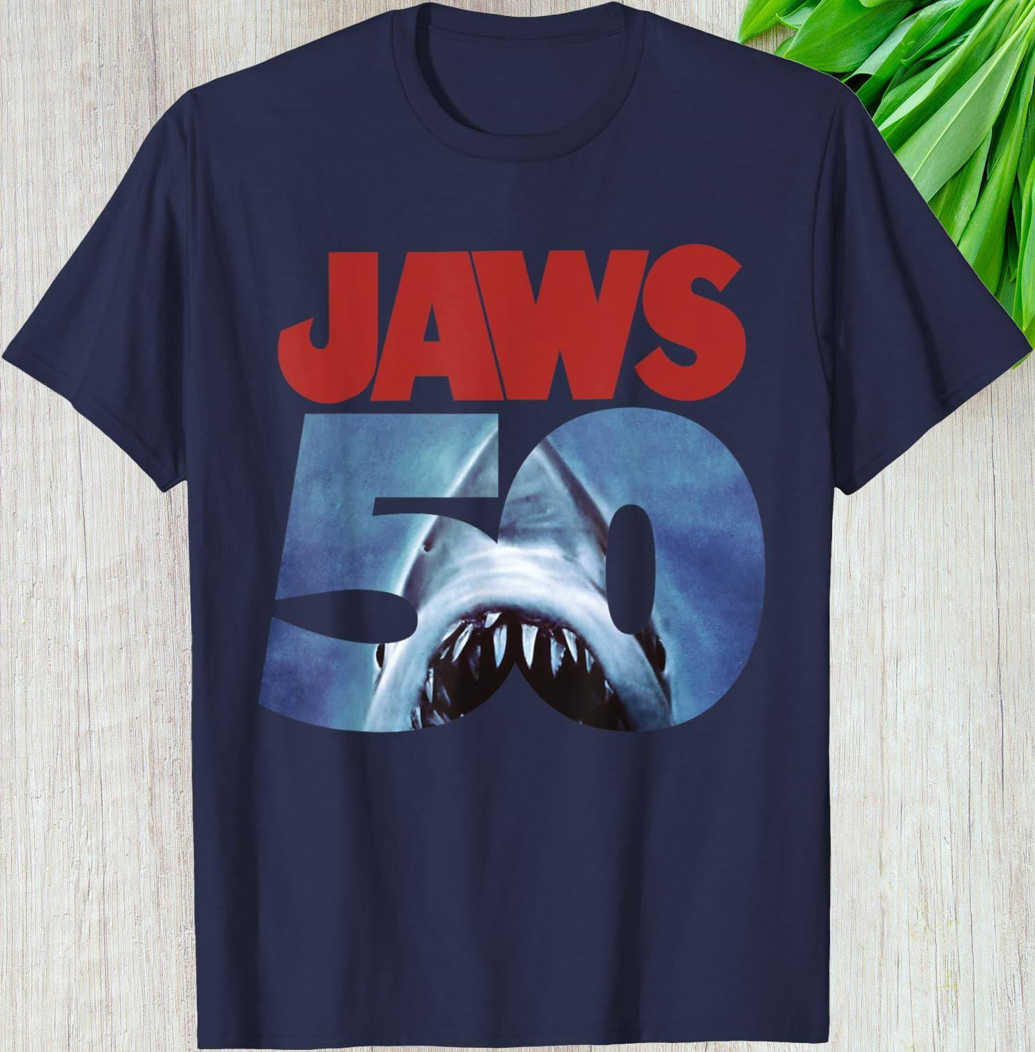 Jaws 50th Anniversary Shirt, Movie Custom Gift Logo, Vintage Graphic ...