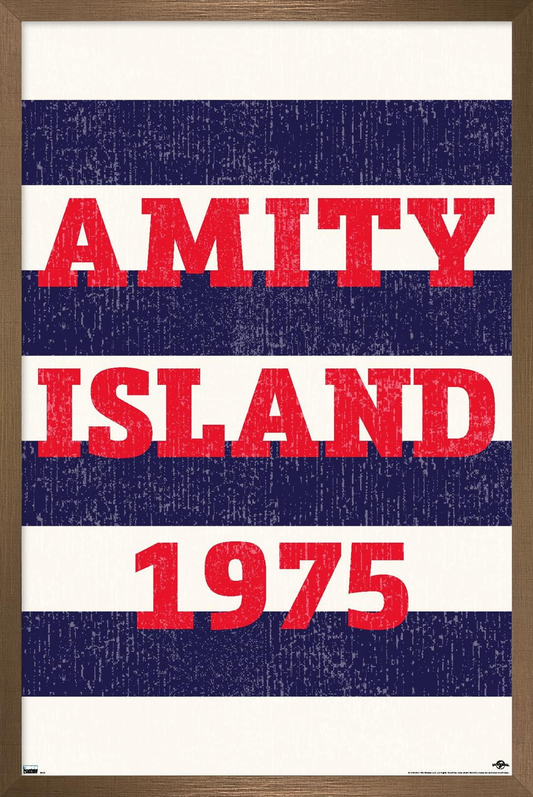 Jaws - Amity Island 1975 Wall Poster, 22.375" x 34", Framed - Walmart.com
