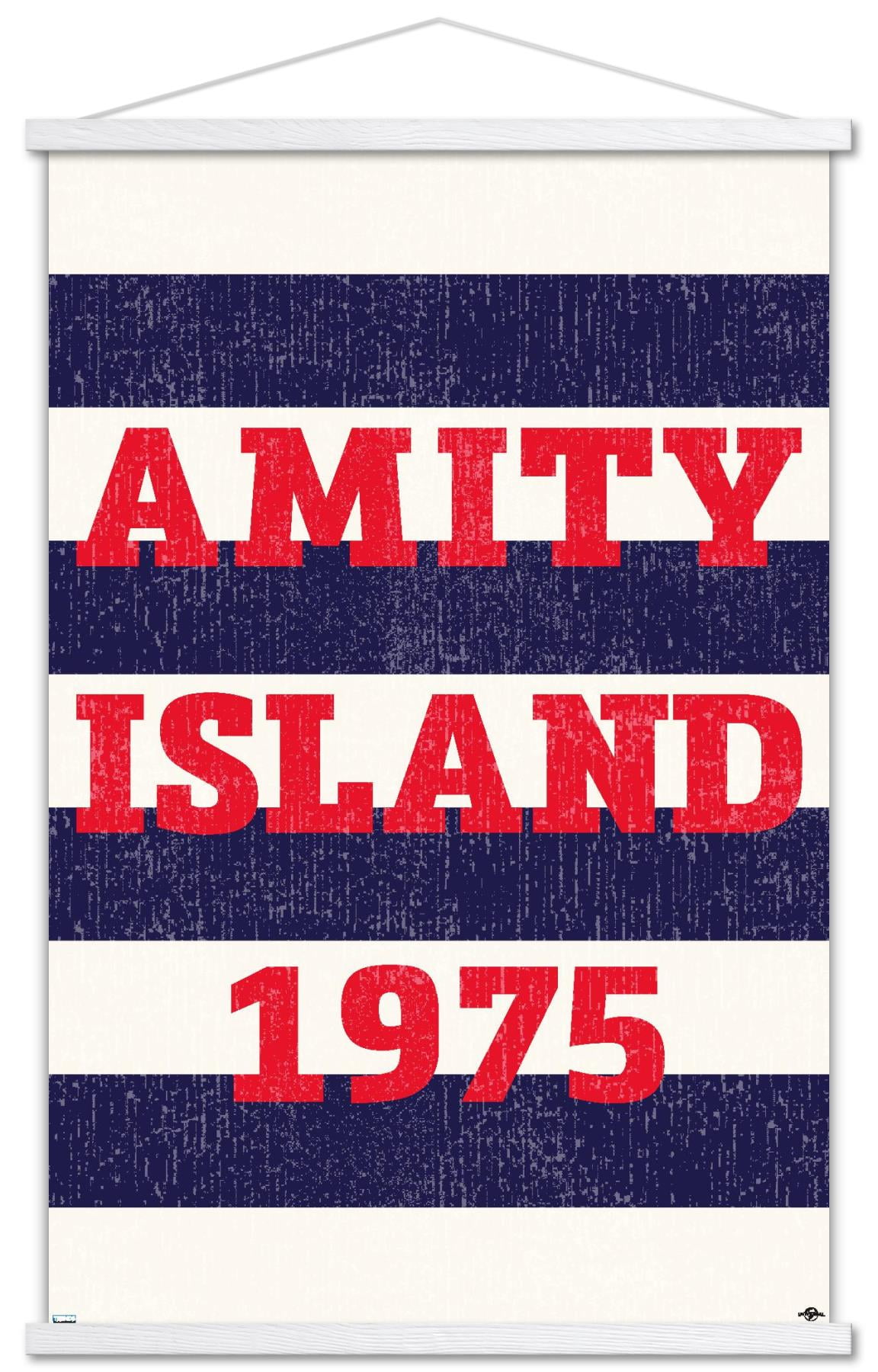 Jaws - Amity Island 1975 Wall Poster with Wooden Magnetic Frame, 22.375 ...