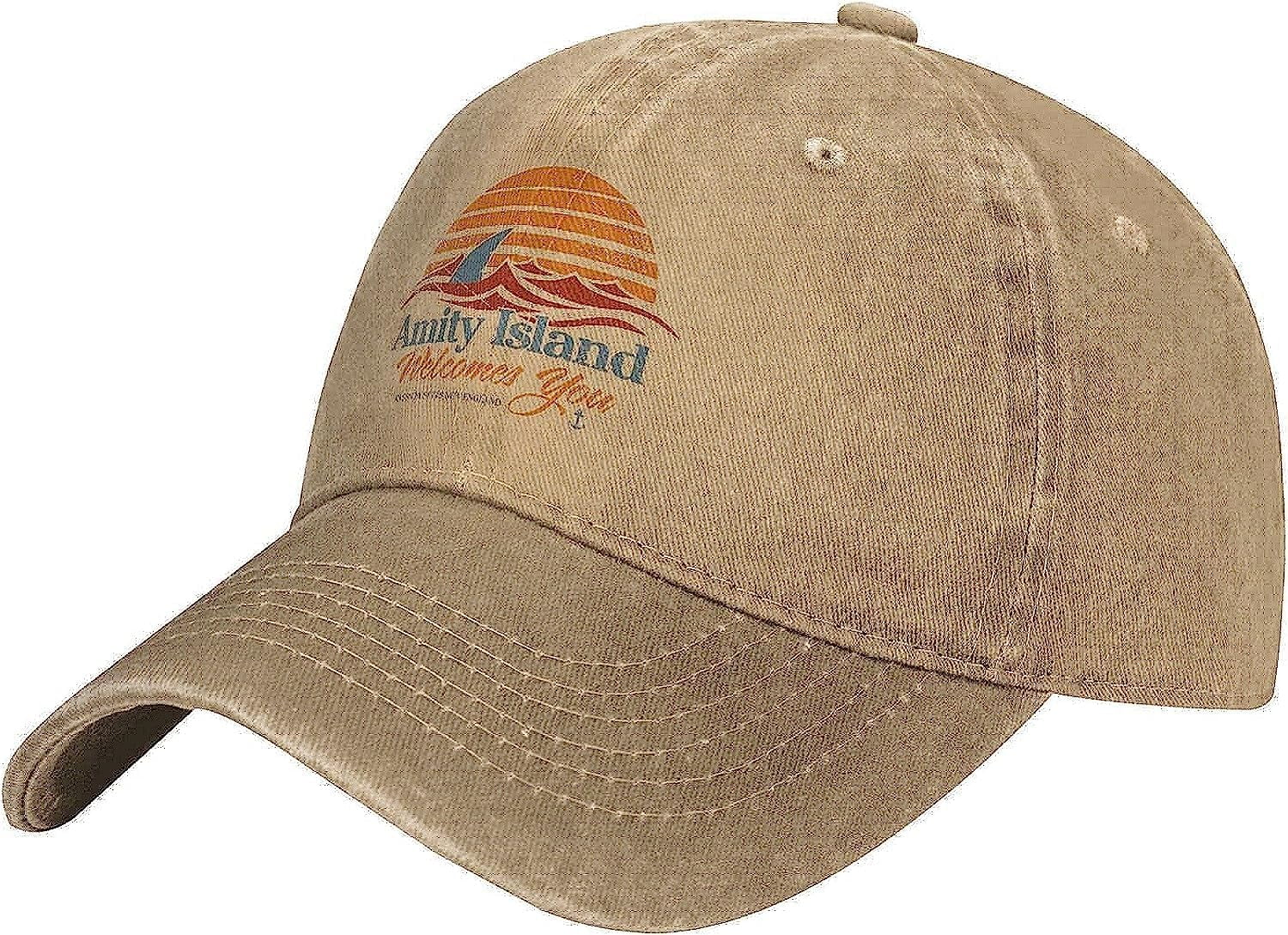 Jaws Amity Island Hats Baseball Caps Washed Dad Trucker Denim Cowboy ...