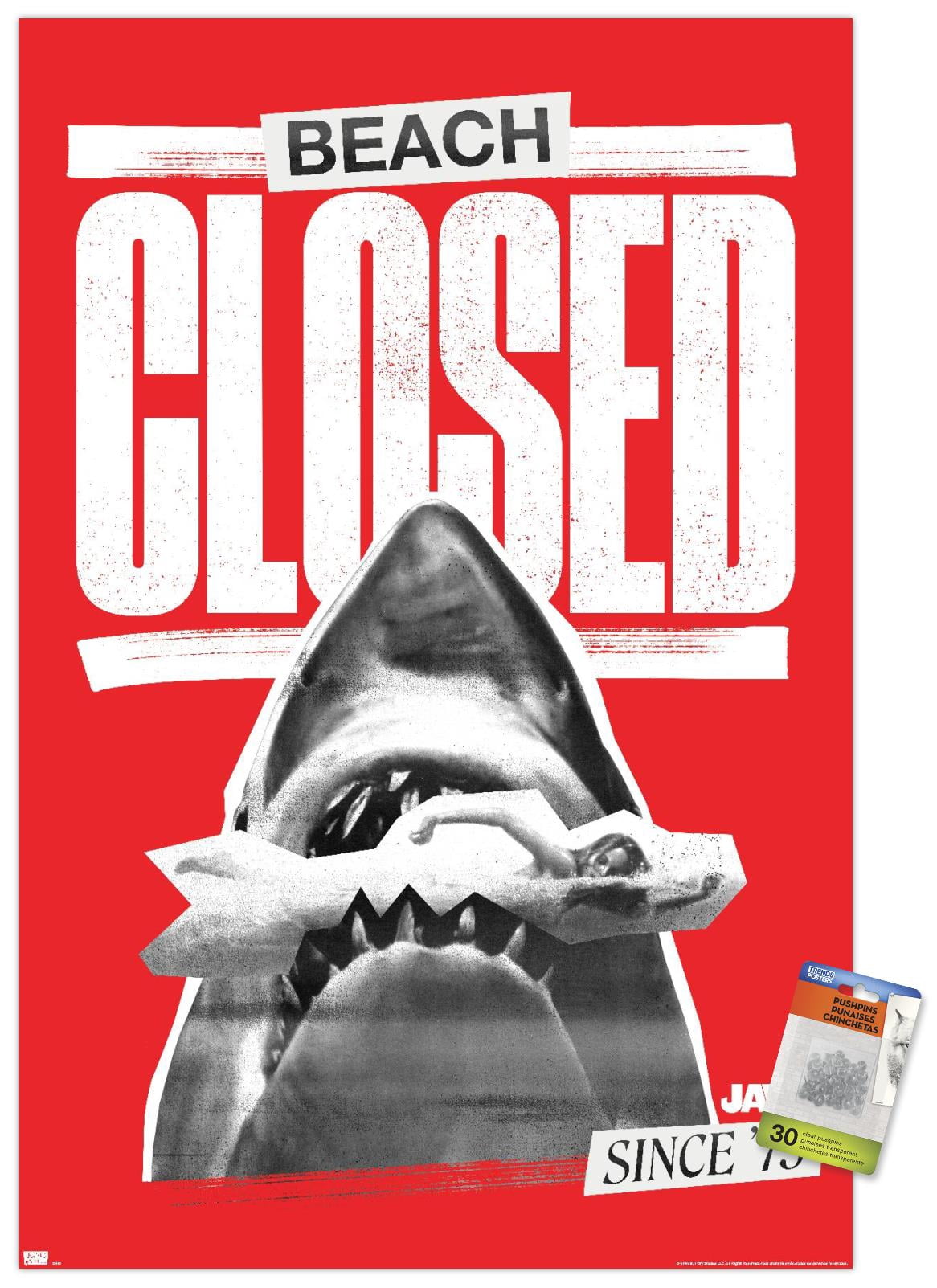 Jaws - Beach Closed Wall Poster with Pushpins, 22.375" x 34" - Walmart.com