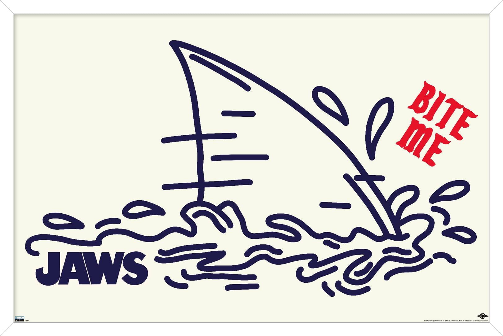 Jaws - Bite Me Wall Poster, 14.725" x 22.375", Framed - Walmart.com