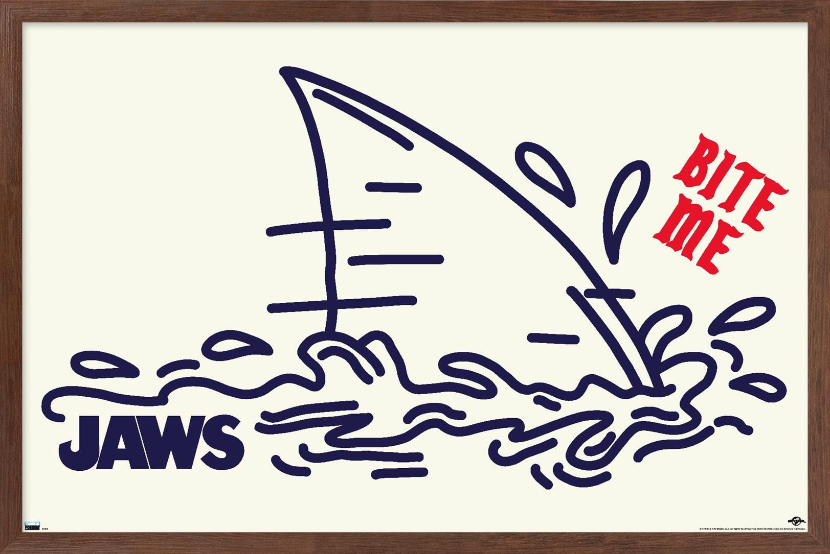 Jaws - Bite Me Wall Poster, 22.375" x 34", Framed - Walmart.com