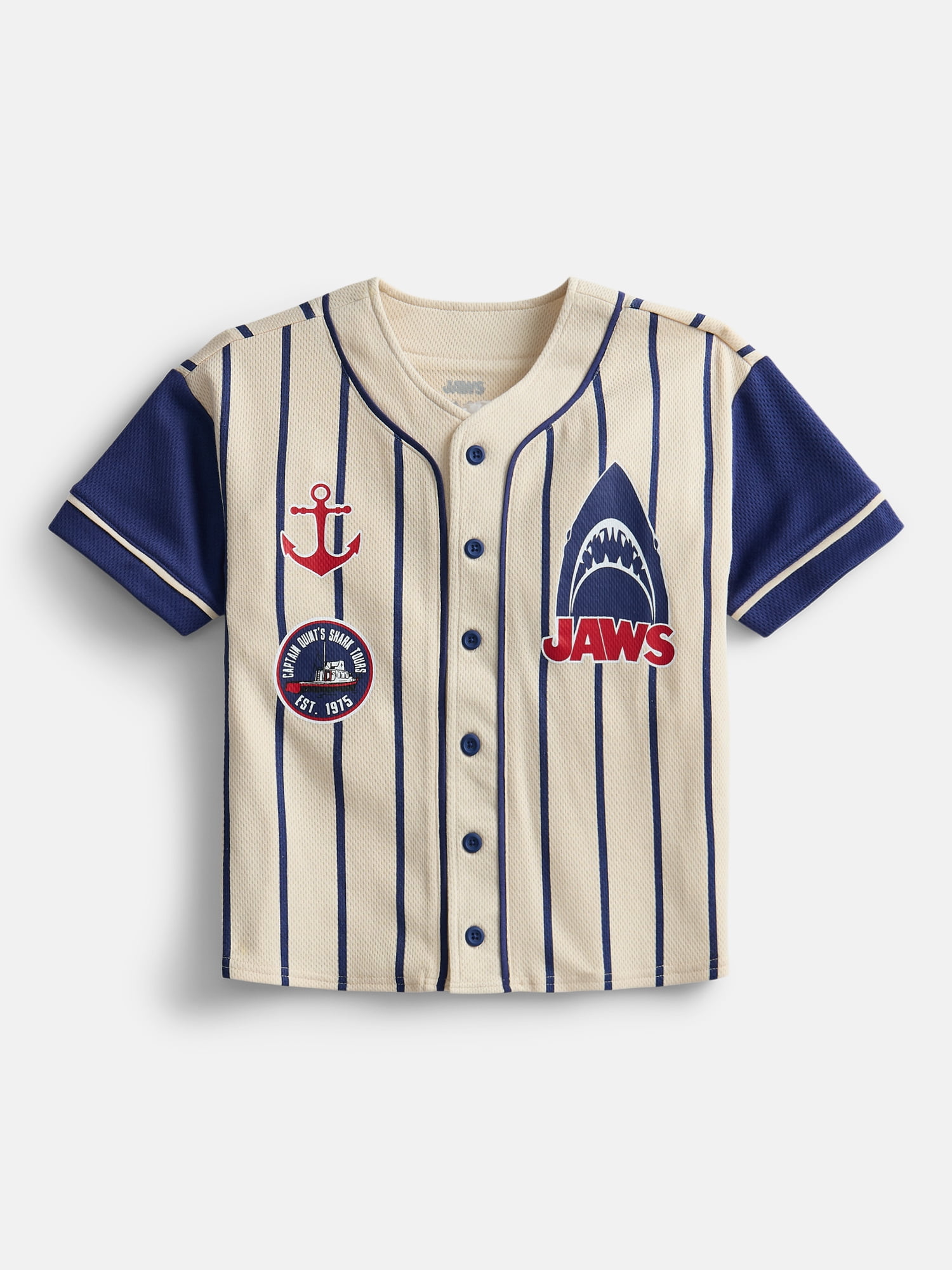 Jaws Boys Graphic Baseball Jersey with Short Sleeves, Sizes 4-18 ...