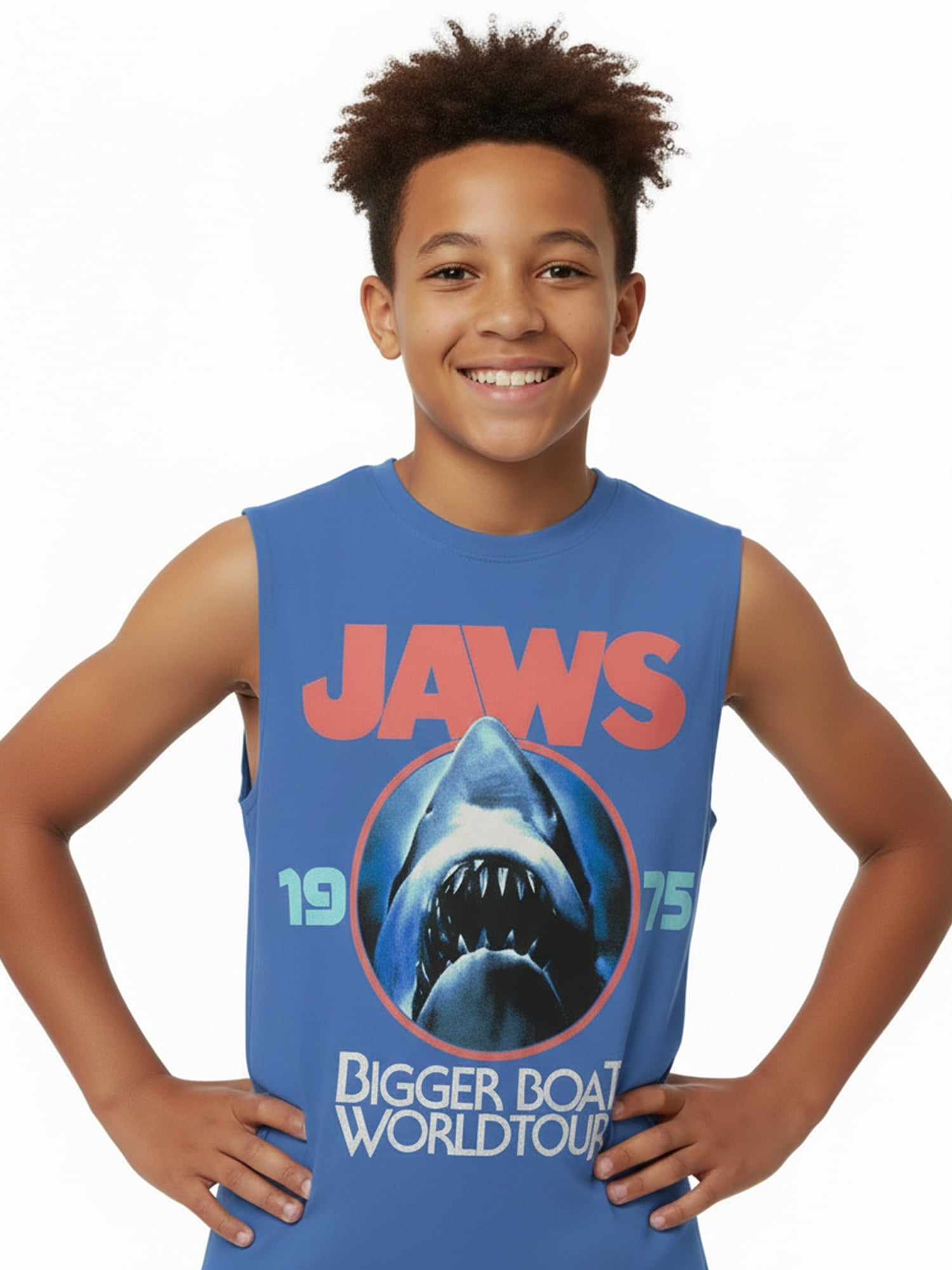Jaws Boys Graphic Muscle Tank Top, Sizes 4-18 - Walmart.com