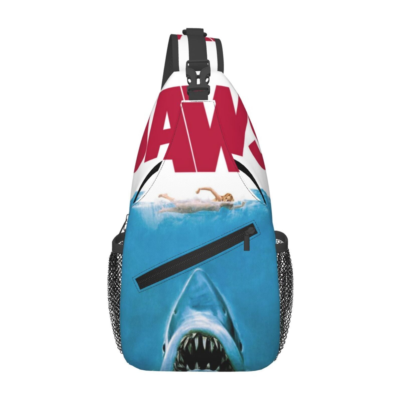 Jaws Casual Sling Bag Crossbody Shoulder Backpack Gym Sports Travel ...