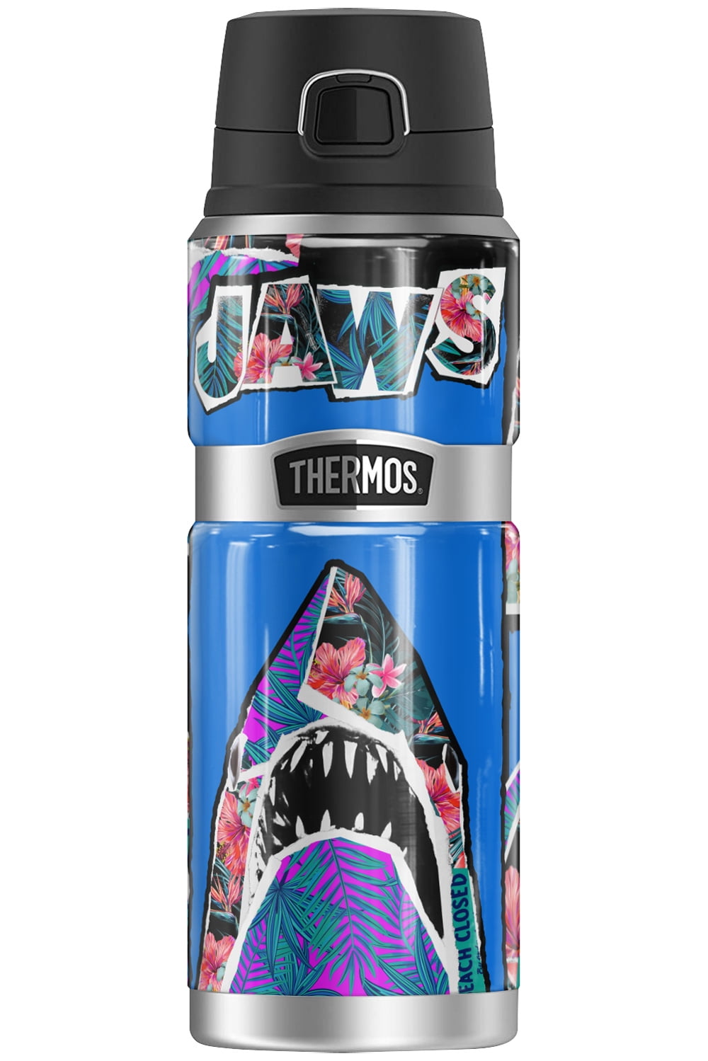 Jaws Floral Paper Collage THERMOS STAINLESS KING Stainless Steel Drink ...
