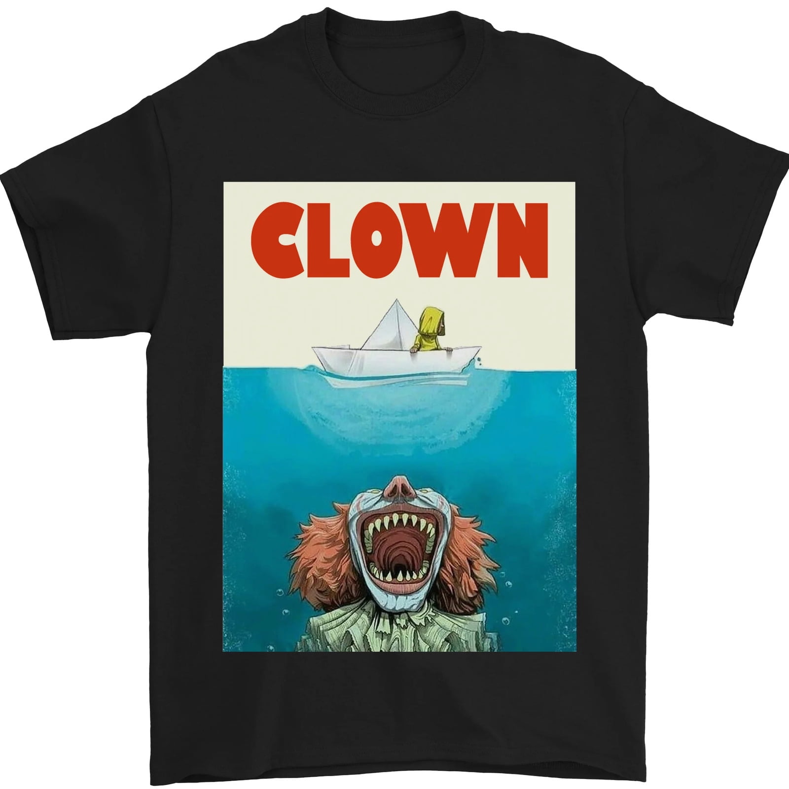 Jaws Funny Parody Clown Halloween Horror Mens T-Shirt 100% Cotton ...