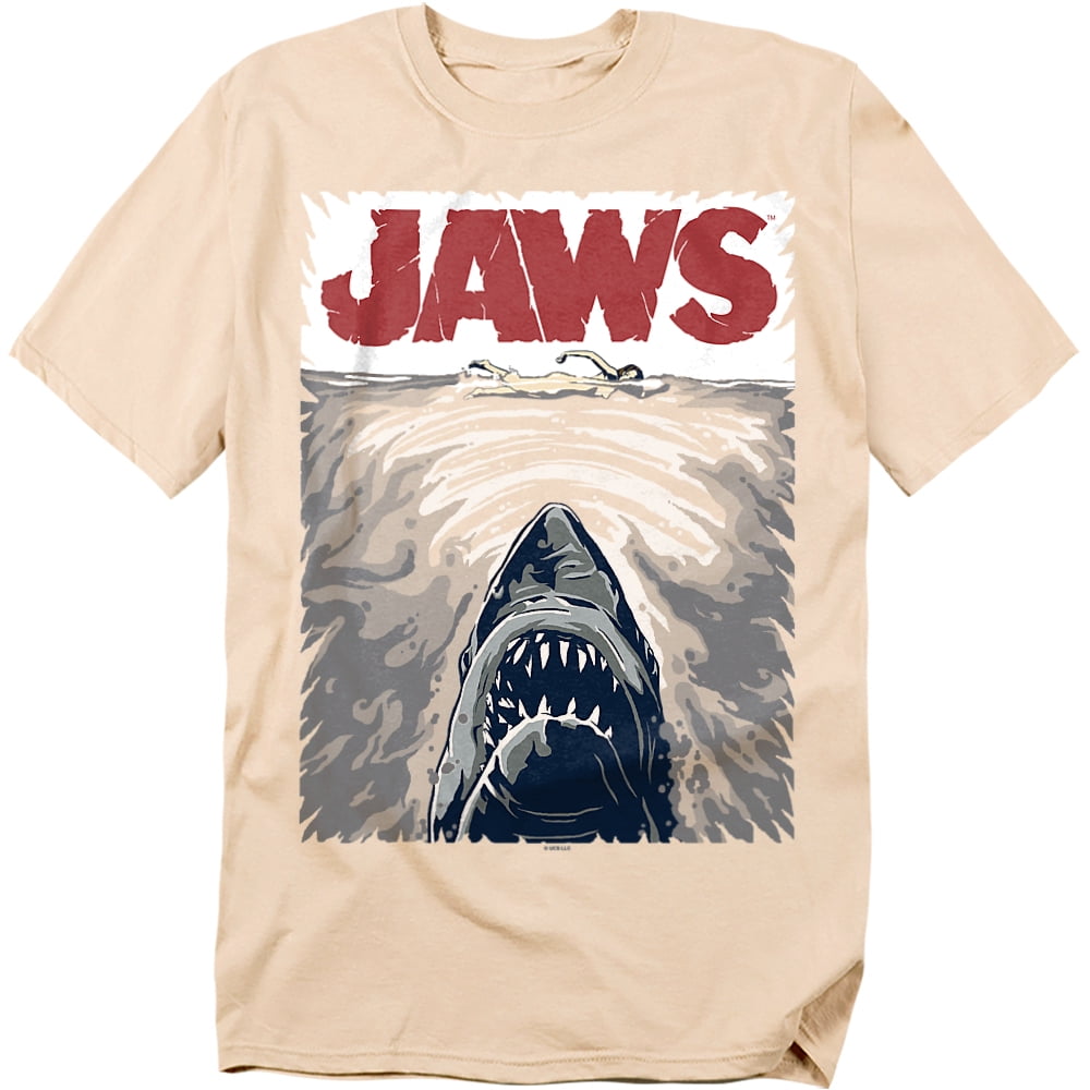 Jaws Graphic Poster Unisex Adult T-Shirt, Cream, 2X-Large - Walmart ...
