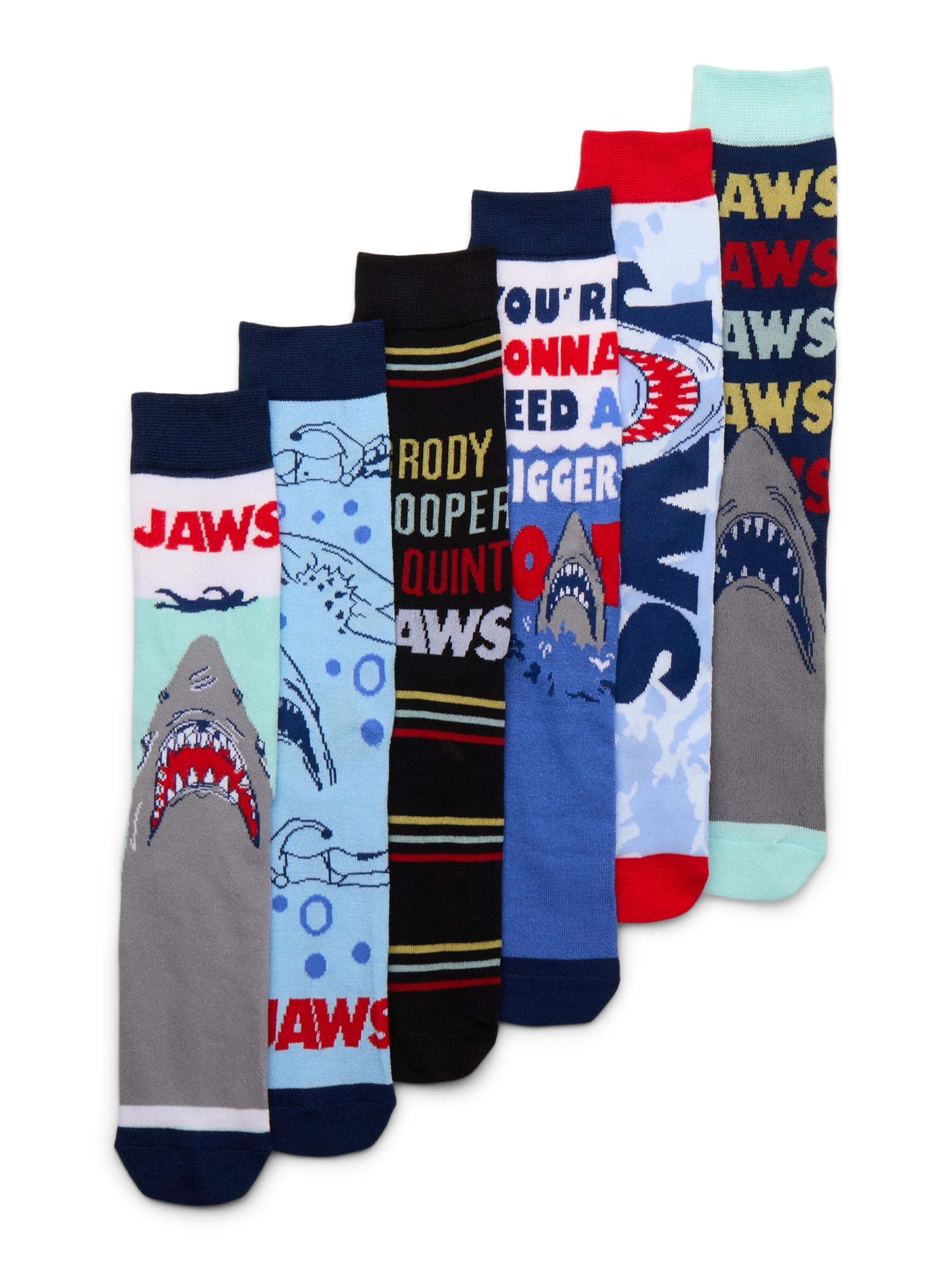 Jaws Men's Crew Socks, Shoe 6-Pack, Sizes 8-12 - Walmart.com