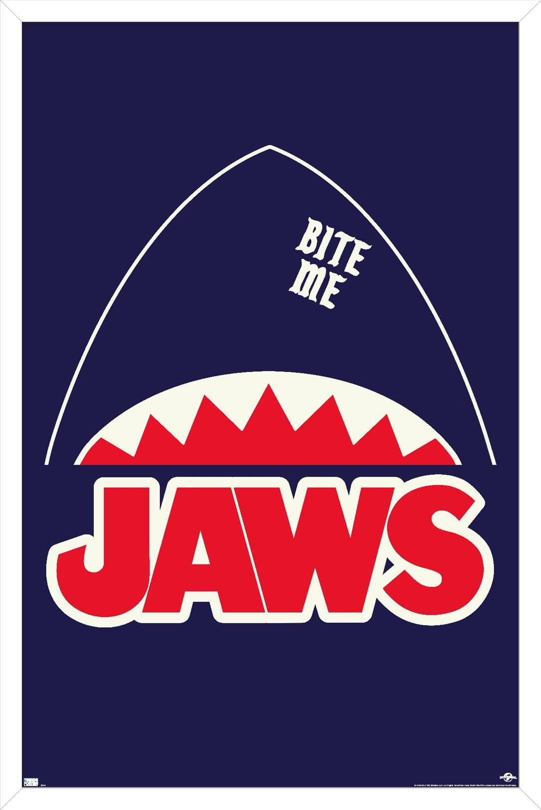 Jaws - Minimalist Logo Wall Poster, 22.375" x 34", Framed - Walmart.com