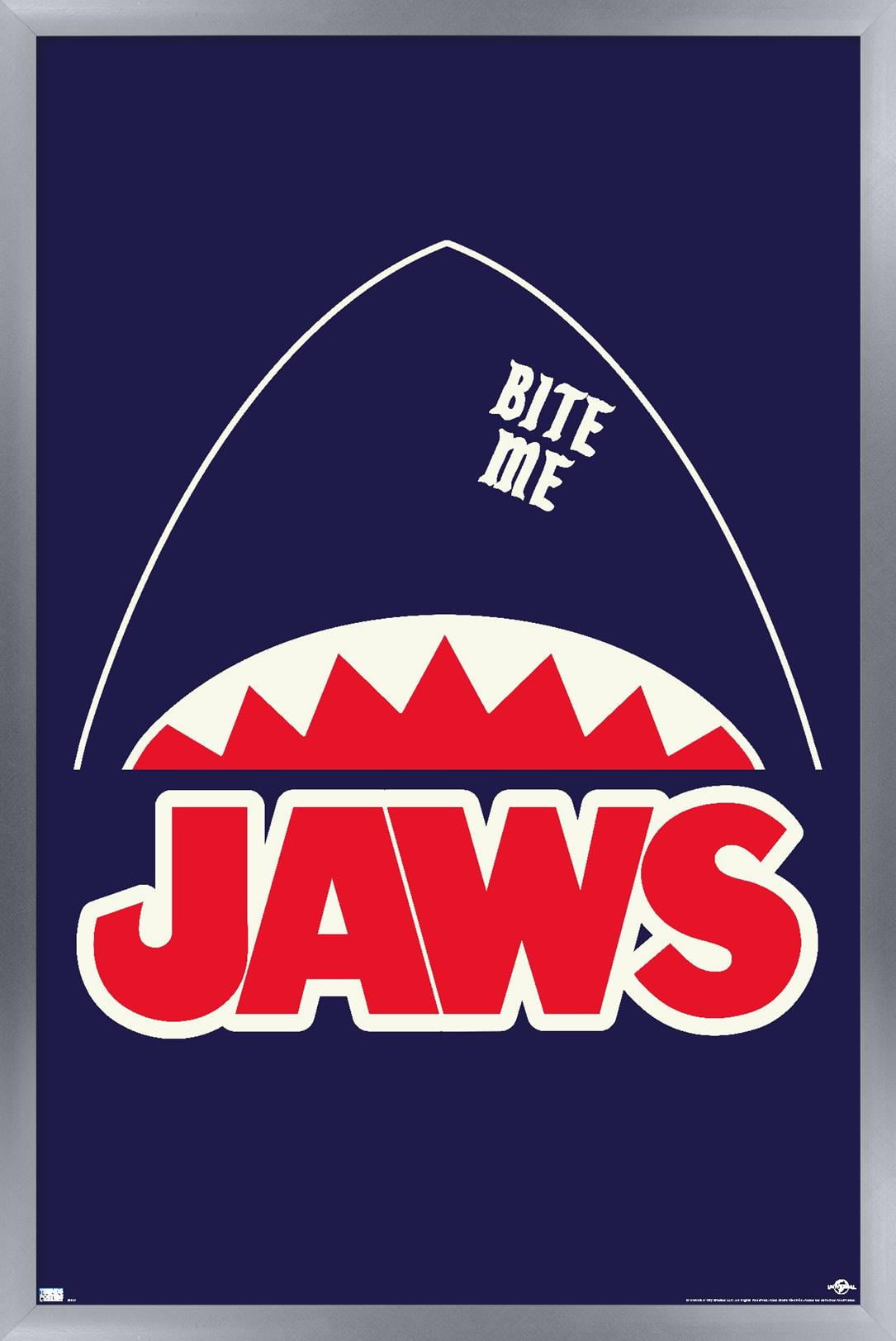 Jaws - Minimalist Logo Wall Poster, 22.375" x 34", Framed - Walmart.com