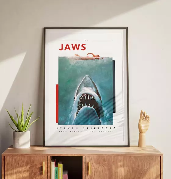 Jaws Movie Poster, Peter Benchley Films Print NO FRAMED POSTER, Home ...
