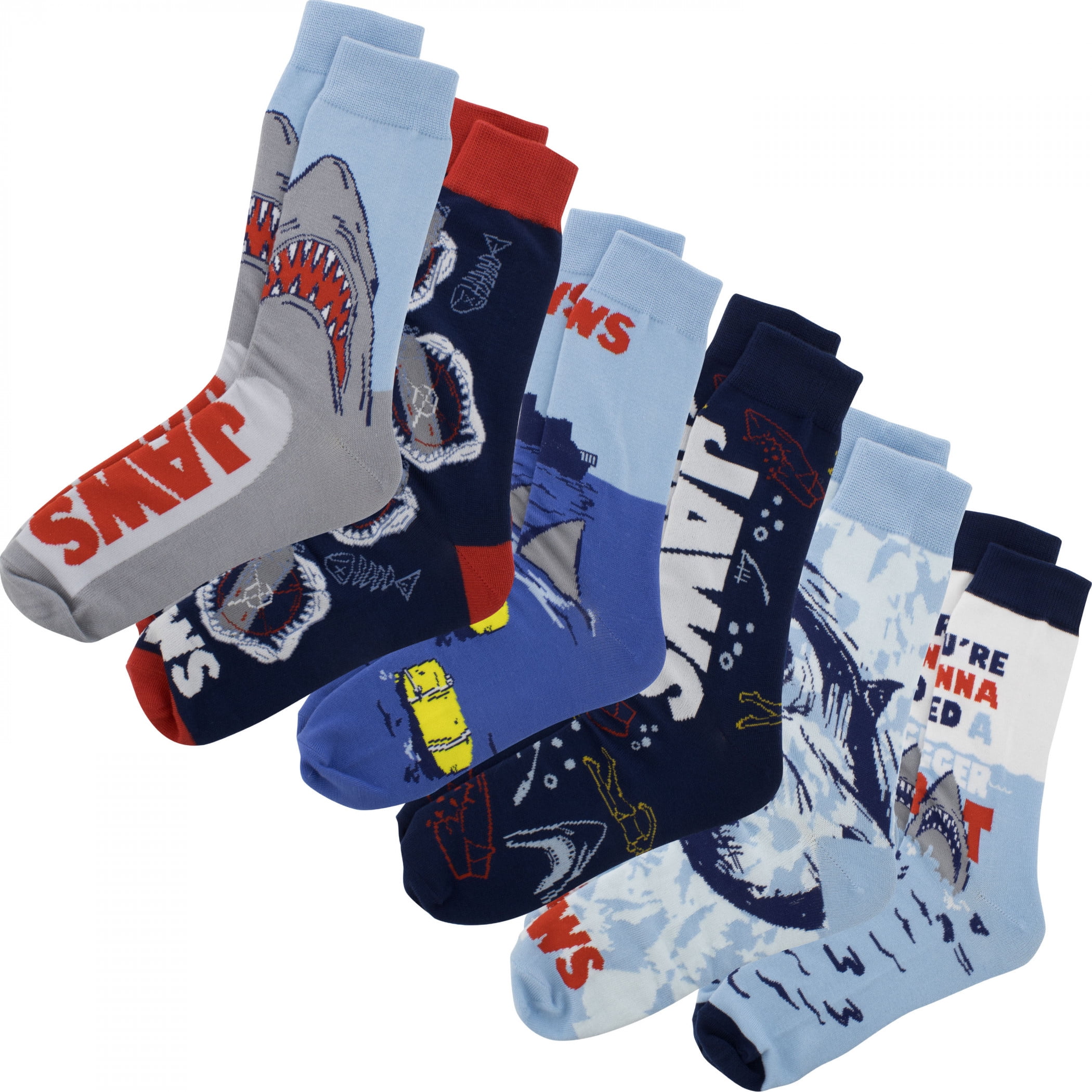 Pop Culture 892776 Jaws Movie Scenes Crew Socks - Pack of 6 - Walmart.com