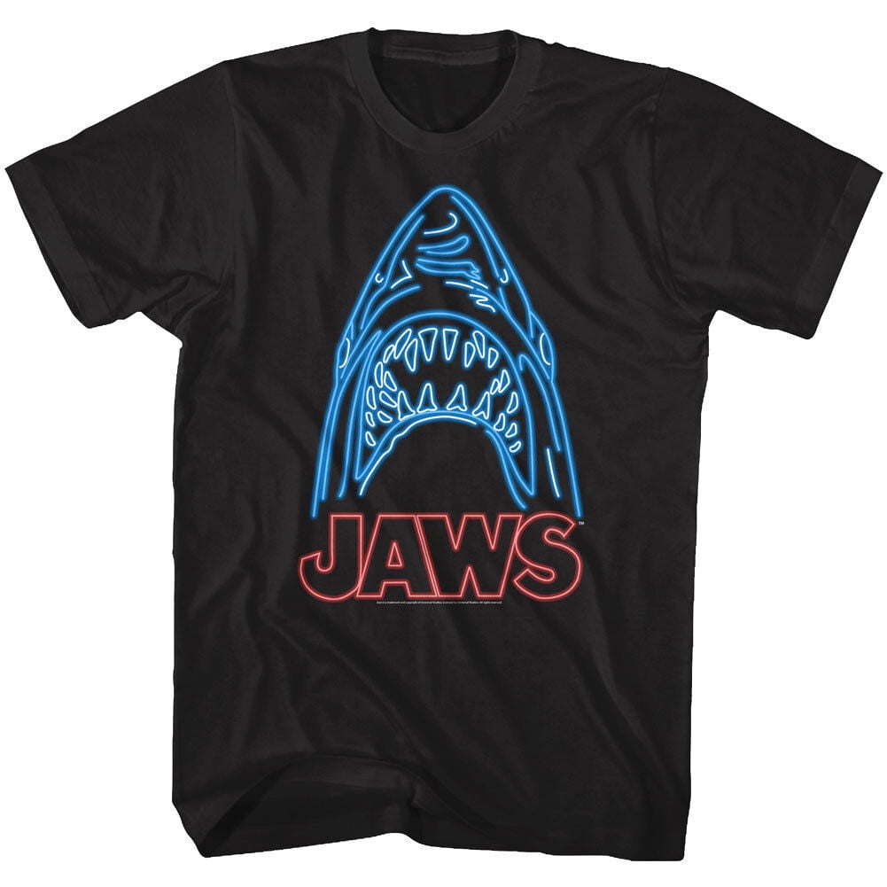 Jaws Neon Shark Attack Men's T Shirt Bite Spielberg Horror Movie Bite ...