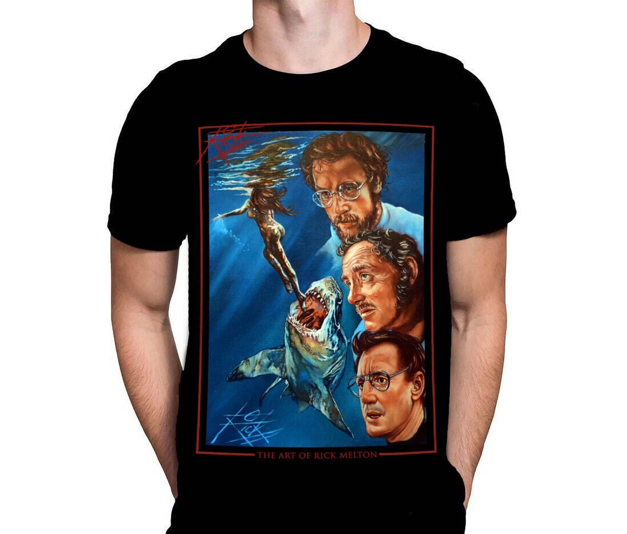 Jaws Opening Scene - Black T-Shirt - Sizes S - 5XL - Rick Melton Art ...