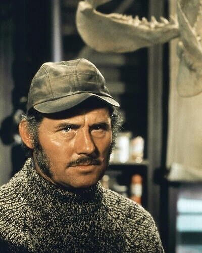Jaws Robert Shaw as Quint in fishing hut by shark bone 8x10 inch photo ...