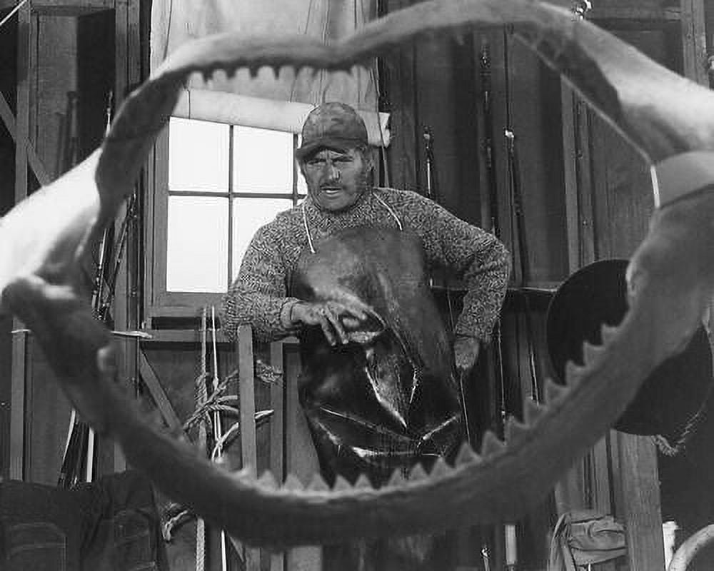 Jaws Robert Shaw as Quint viewed thru shark teeth 24x36 inch wall art ...