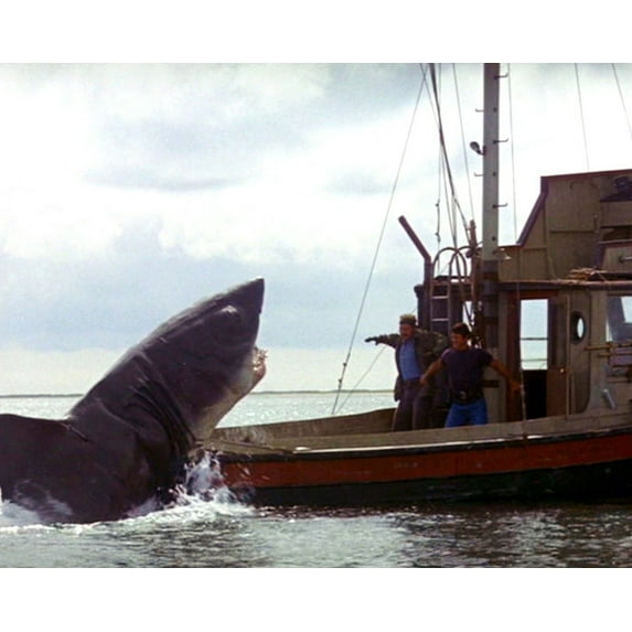 Jaws Roy Scheider Robert Shaw Shark Attacking Orca Boat 24X36 Classic ...
