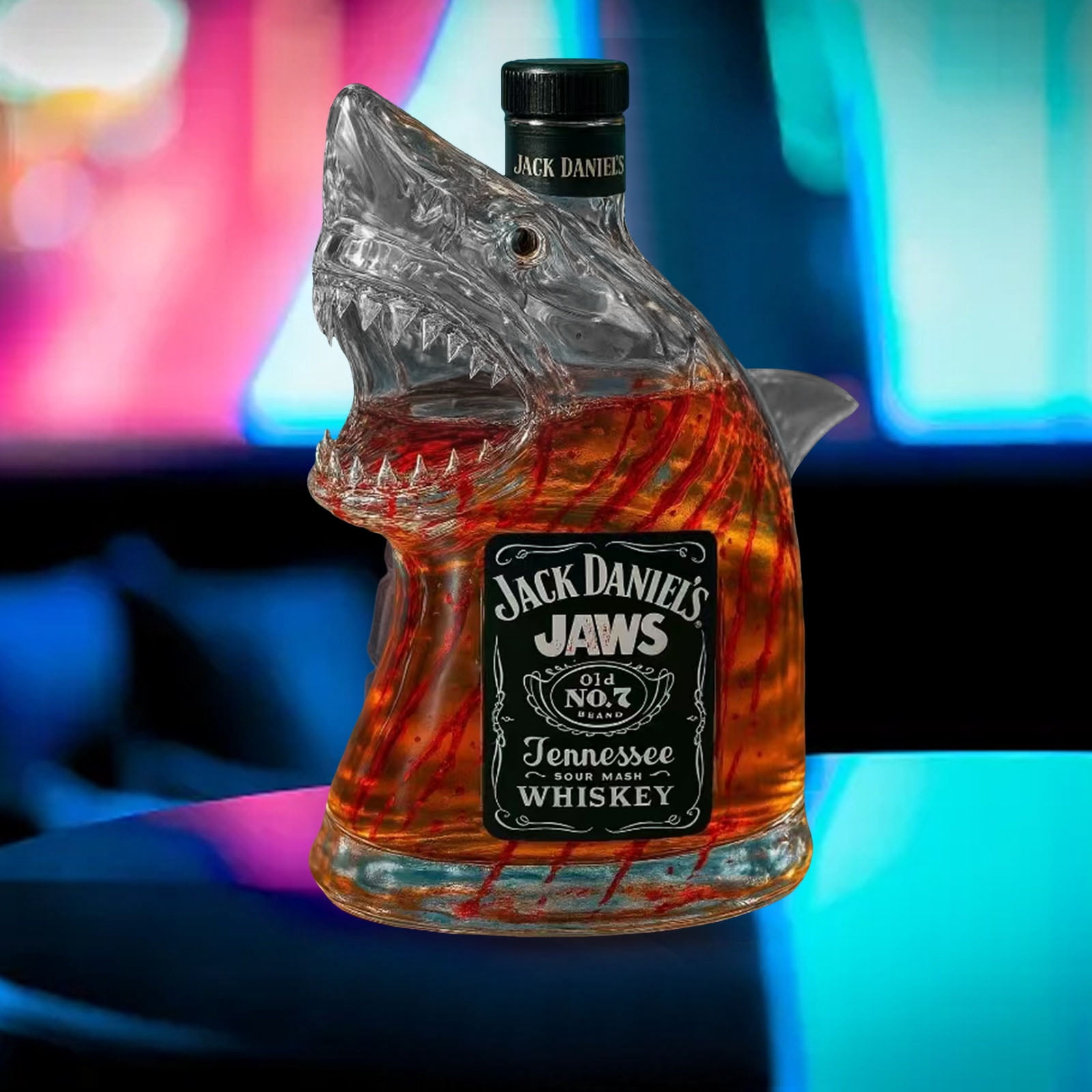 Jaws Shark 3D Engraved Bottle - Home Bar Decor , Unique Gift for Men ...