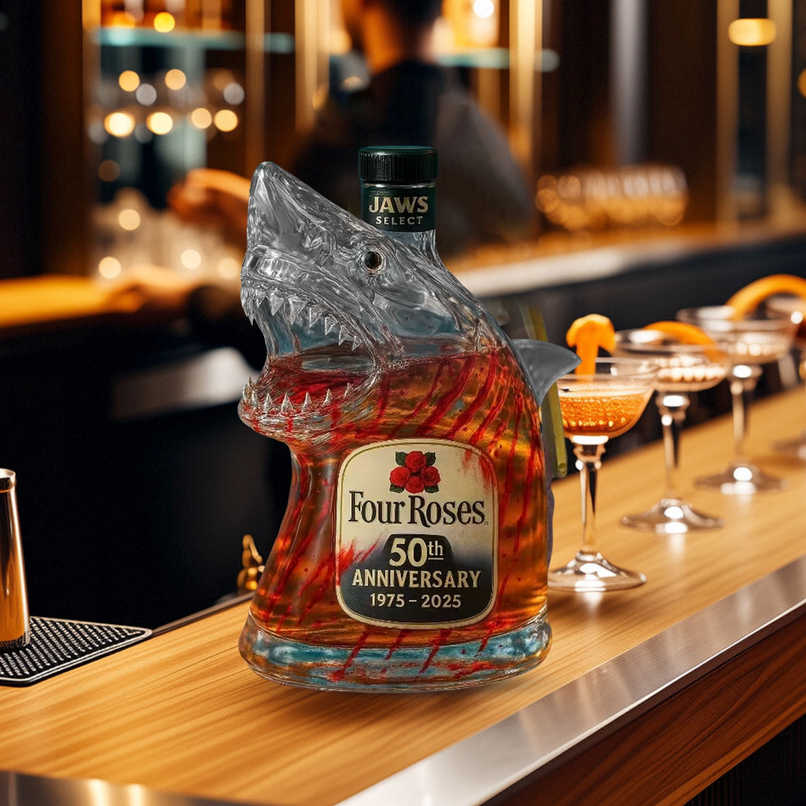 Jaws Shark 3D Engraved Bottle - Home Bar Decor , Unique Gift for Men ...