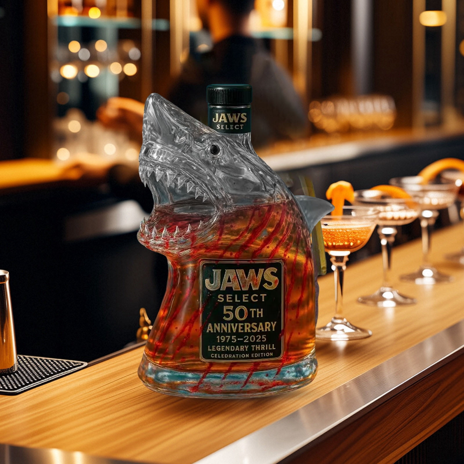 Jaws Shark 3D Engraved Bottle - Home Bar Decor , Unique Gift for Men ...