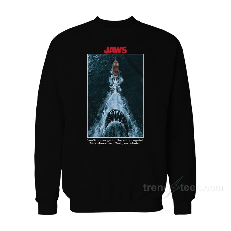Jaws Shark Chasing Boat Sweatshirt - Walmart.com
