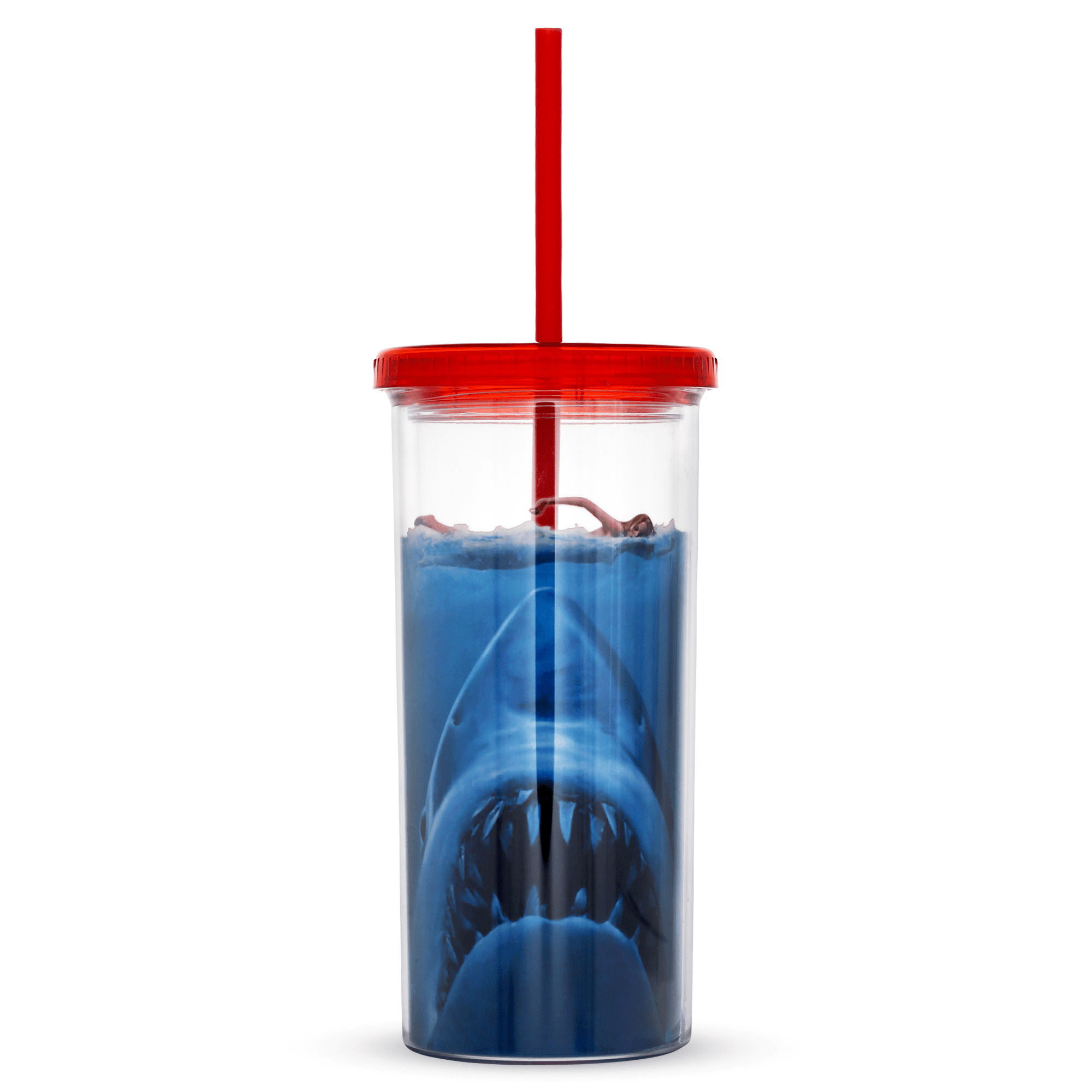 Silver Buffalo Jaws Spot Poster 20oz Plastic Tall Reusable Cold Cup ...
