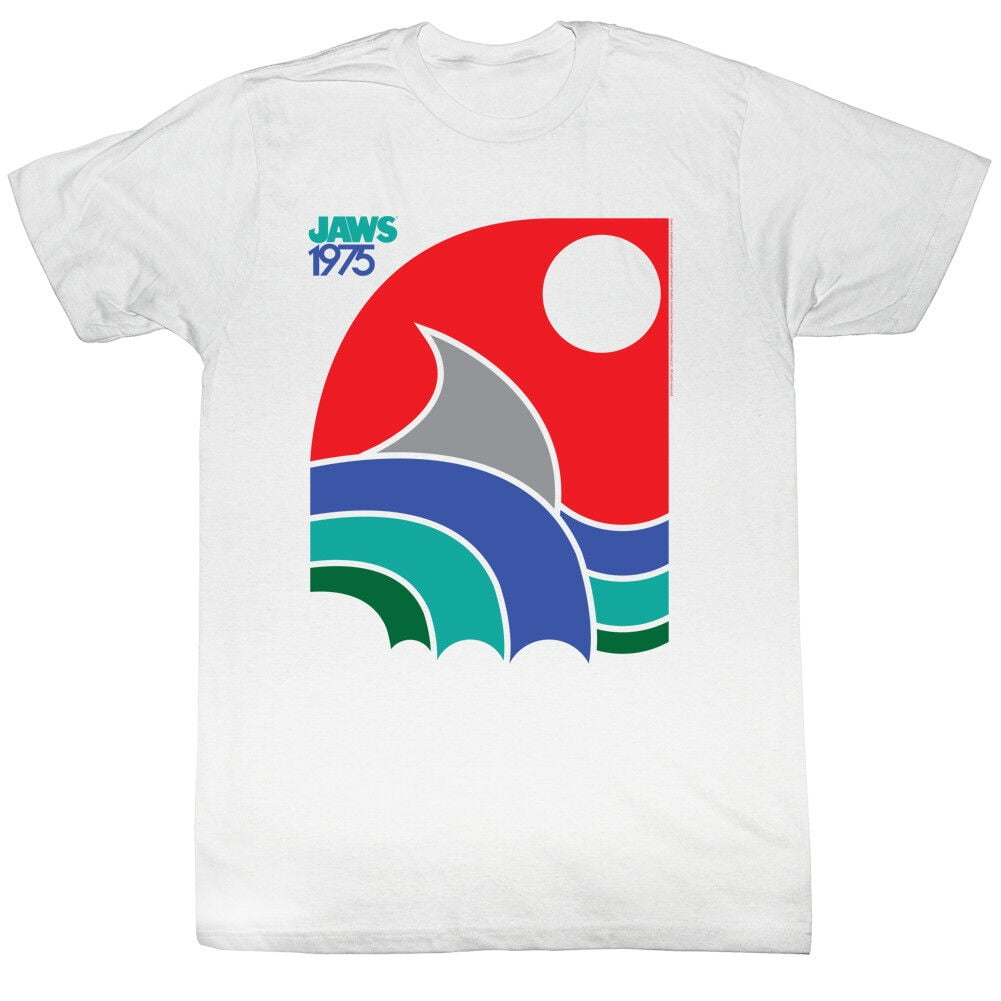 Jaws T-Shirt 1975 70s Retro Poster White Tee - Walmart.com