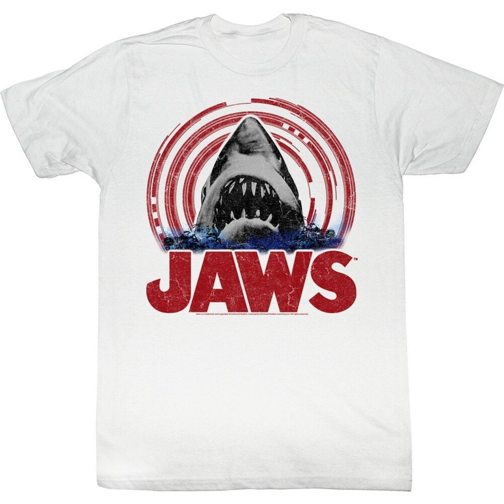 Jaws Tall T-Shirt Distressed Jaws Spiral White Tee - Walmart.com