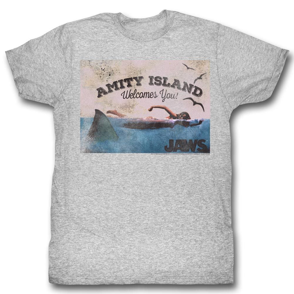 Jaws Welcome Gray Heather Adult T-Shirt 5Xl - Walmart.com