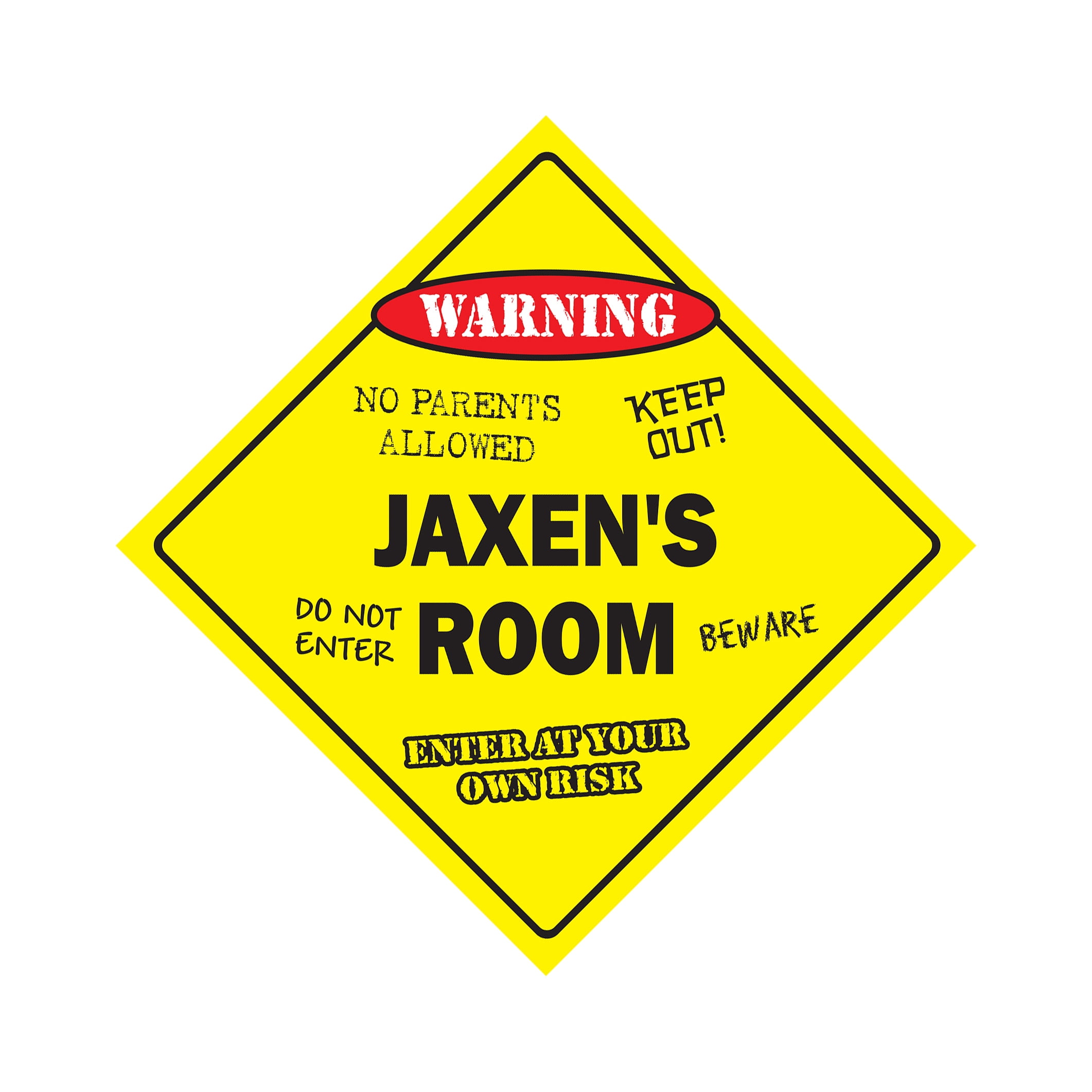 Jaxen's Room Sign Crossing Zone Xing | Indoor/Outdoor | 12" Tall kids ...