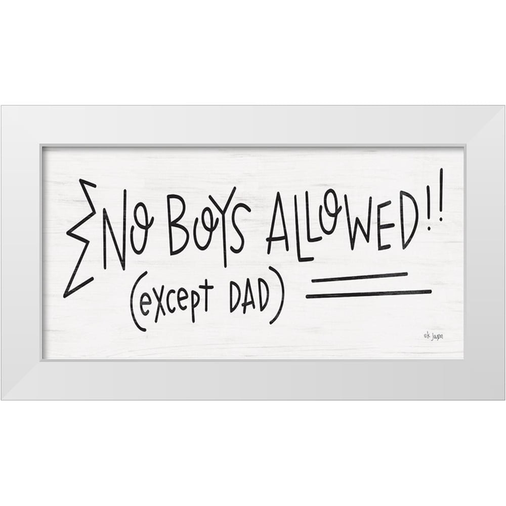 Jaxn Blvd. 24x14 White Modern Wood Framed Museum Art Print Titled - No Boys Allowed! - Walmart.com