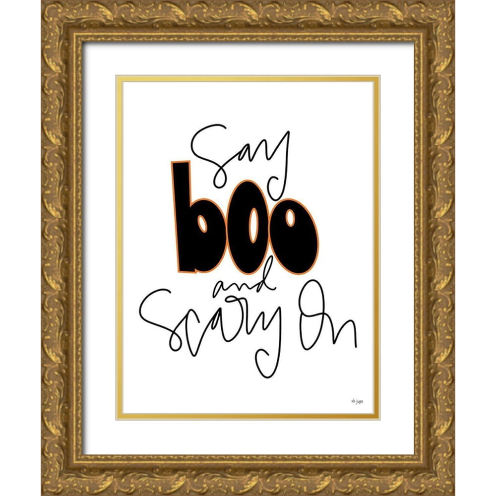 Jaxn Blvd. 25x32 Gold Ornate Wood Framed with Double Matting Museum Art Print Titled - Say Boo ...