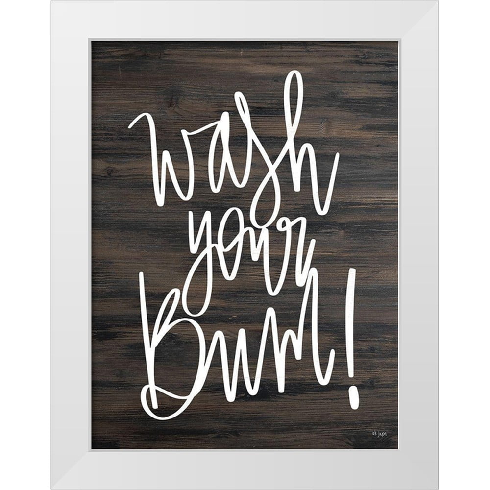Jaxn Blvd. 25x32 White Modern Wood Framed Museum Art Print Titled - Wash Your Bum! - Walmart.com
