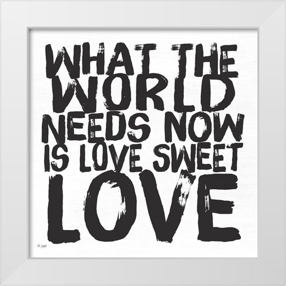 Jaxn Blvd. 26x26 White Modern Wood Framed Museum Art Print Titled - Love Sweet Love - Walmart.com