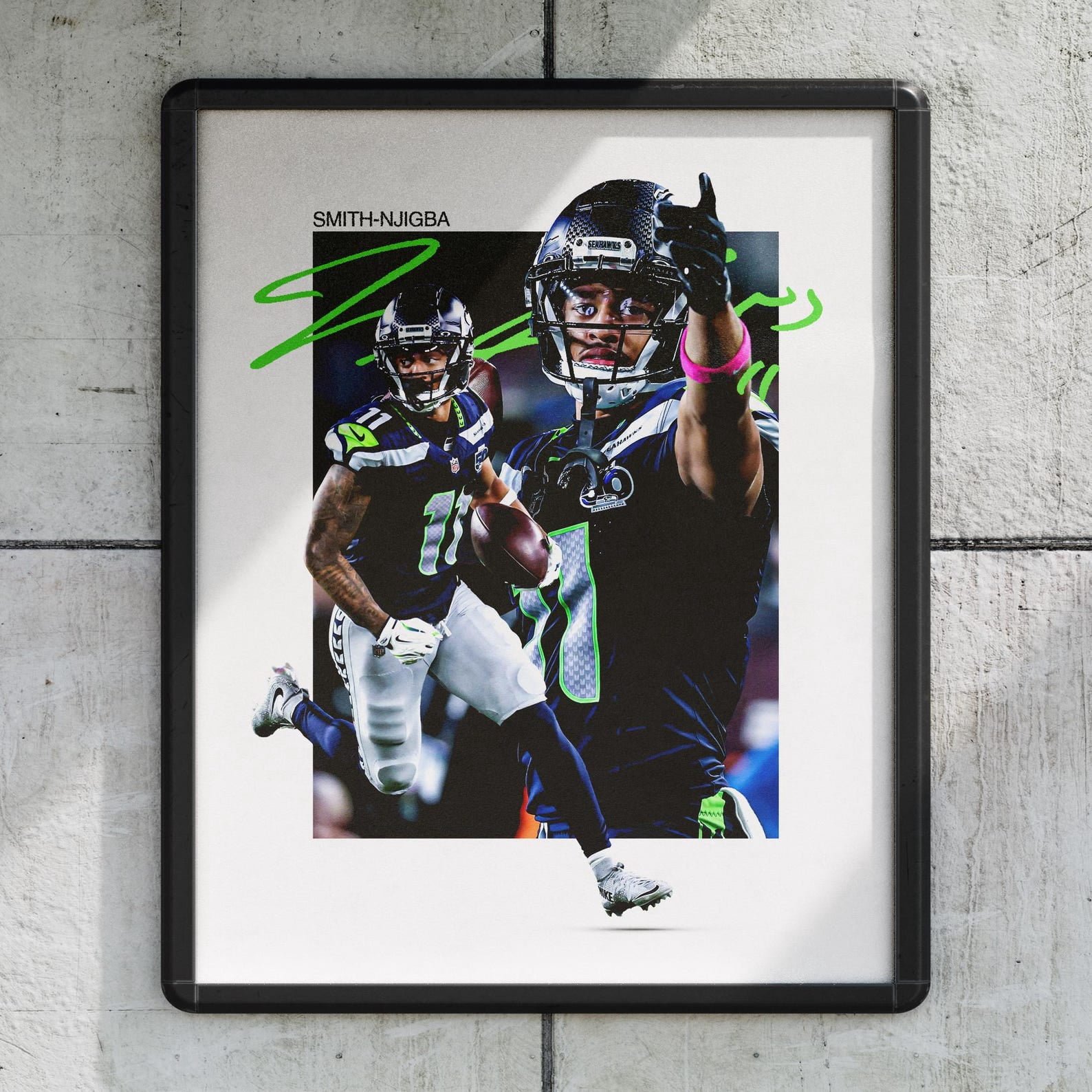 Jaxon Smith-Njigba Seattle Seahawk Football Poster, Sports Wall Decor ...