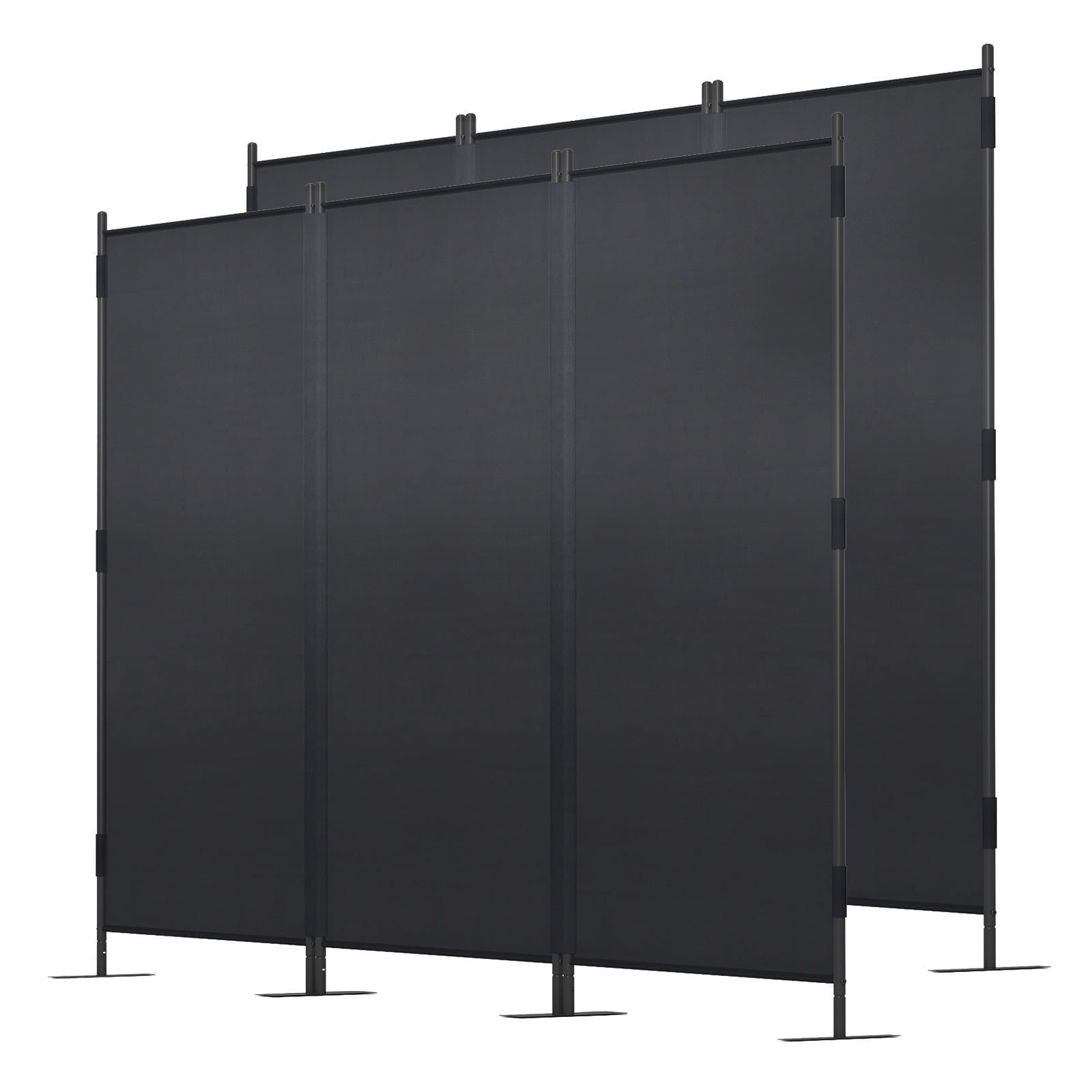 Jaxpety 2-Pack 6ft Room Dividers, Black 3-Panel Folding Privacy Screens ...