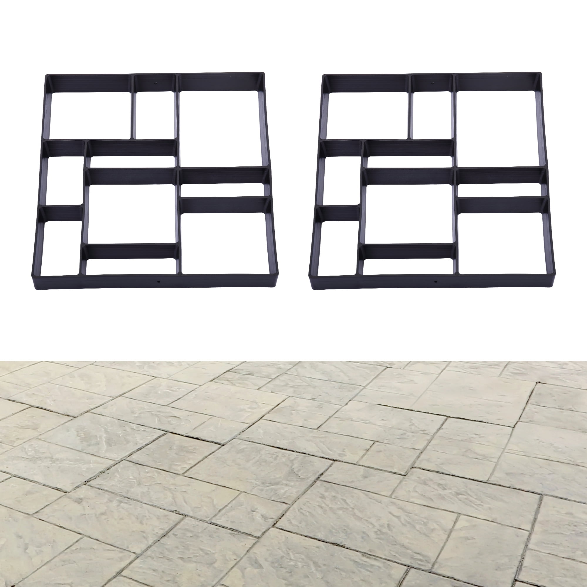 Jaxpety 2 Pack Garden Paver Mold Concrete Paver Stepping Stone Mold ...