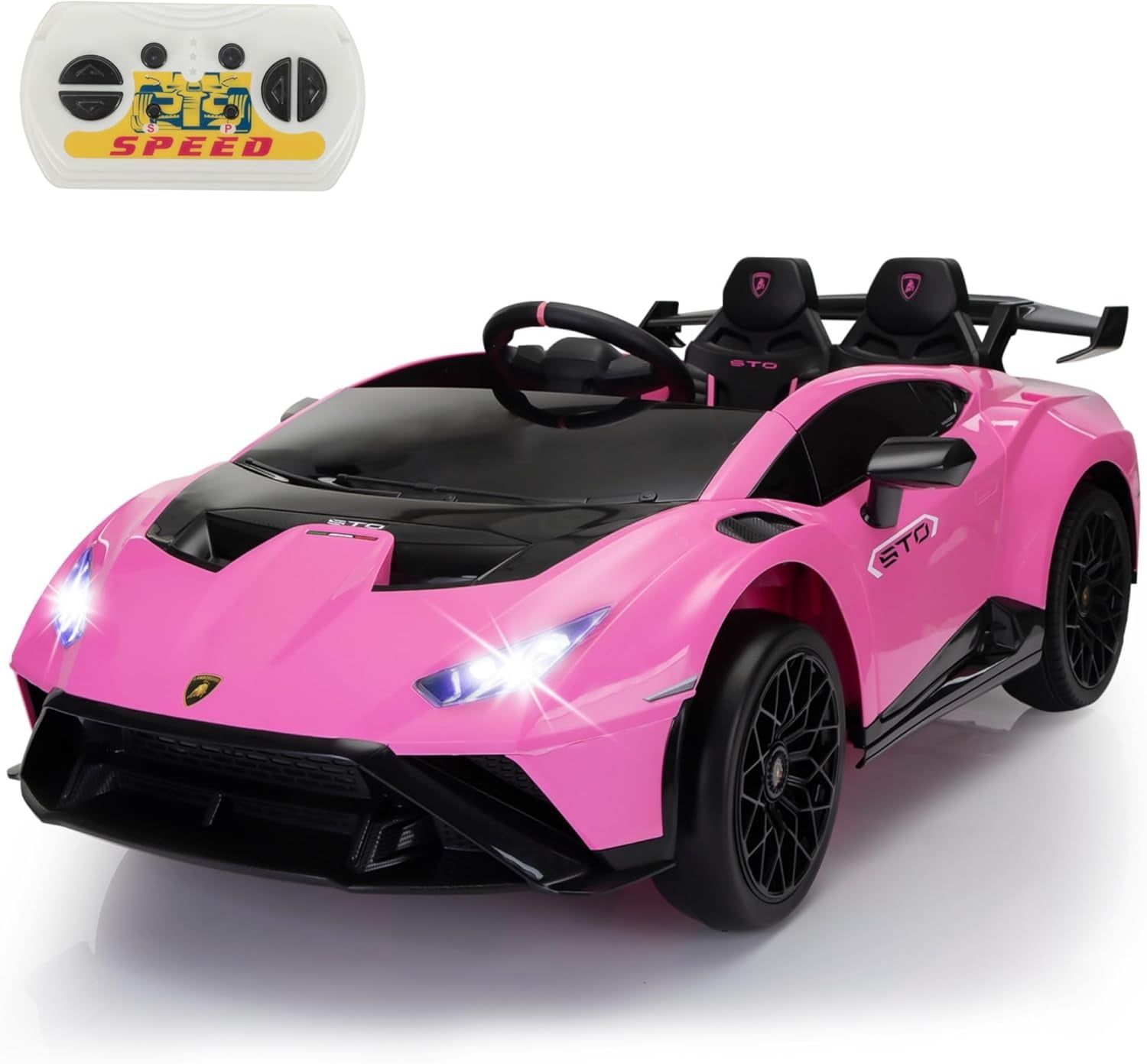 Jaxpety 24V Kids Ride on Car,Lamborghini STO Battery Powered Sports Car ...