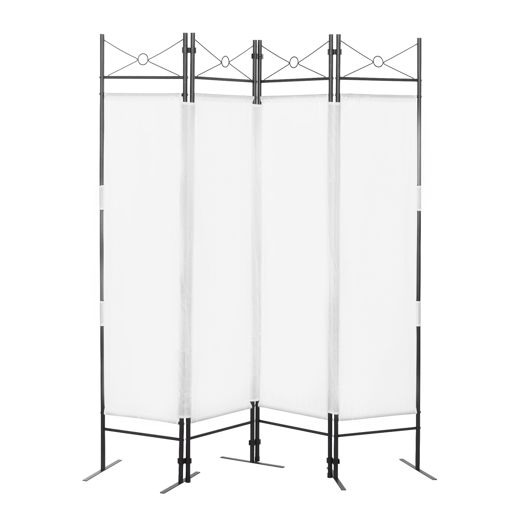 Jaxpety 5.9 ft 4 Panel Room Divider Folding Privacy Screen with Steel ...