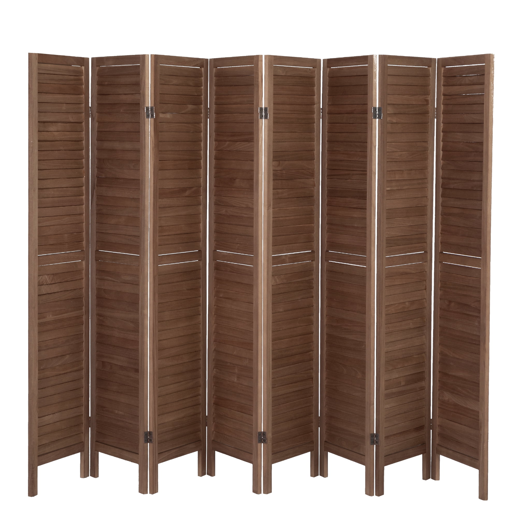 Jaxpety 67" High 8 Panel Louvered Wood Room Divider Folding Privacy ...