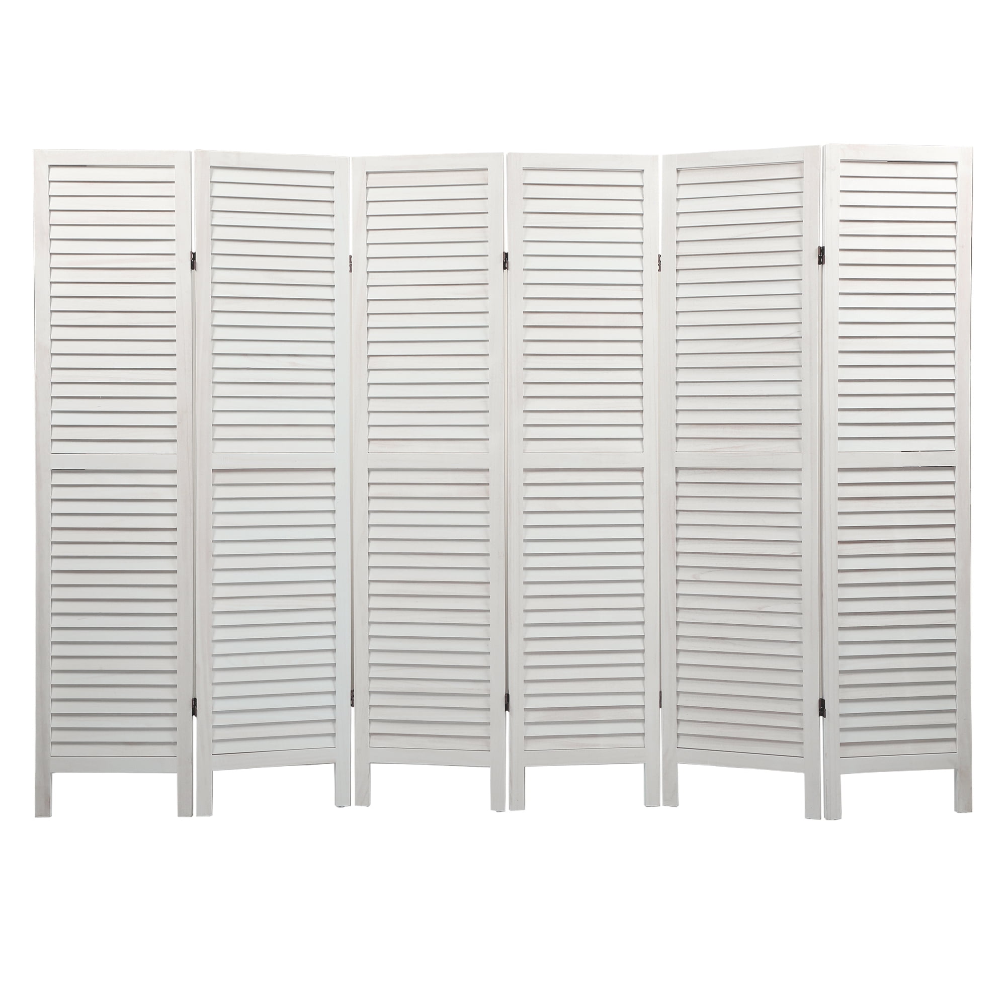 Jaxpety 67" Tall 6 Panel Room Divider Folding Louver Privacy Screen ...