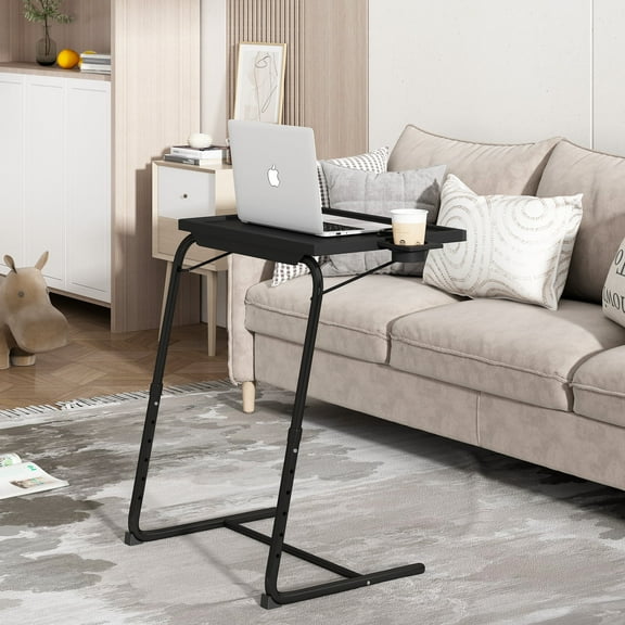 Adjustable Folding TV Dinner Tray Table for Bed & Sofa, TV Tray Table ...